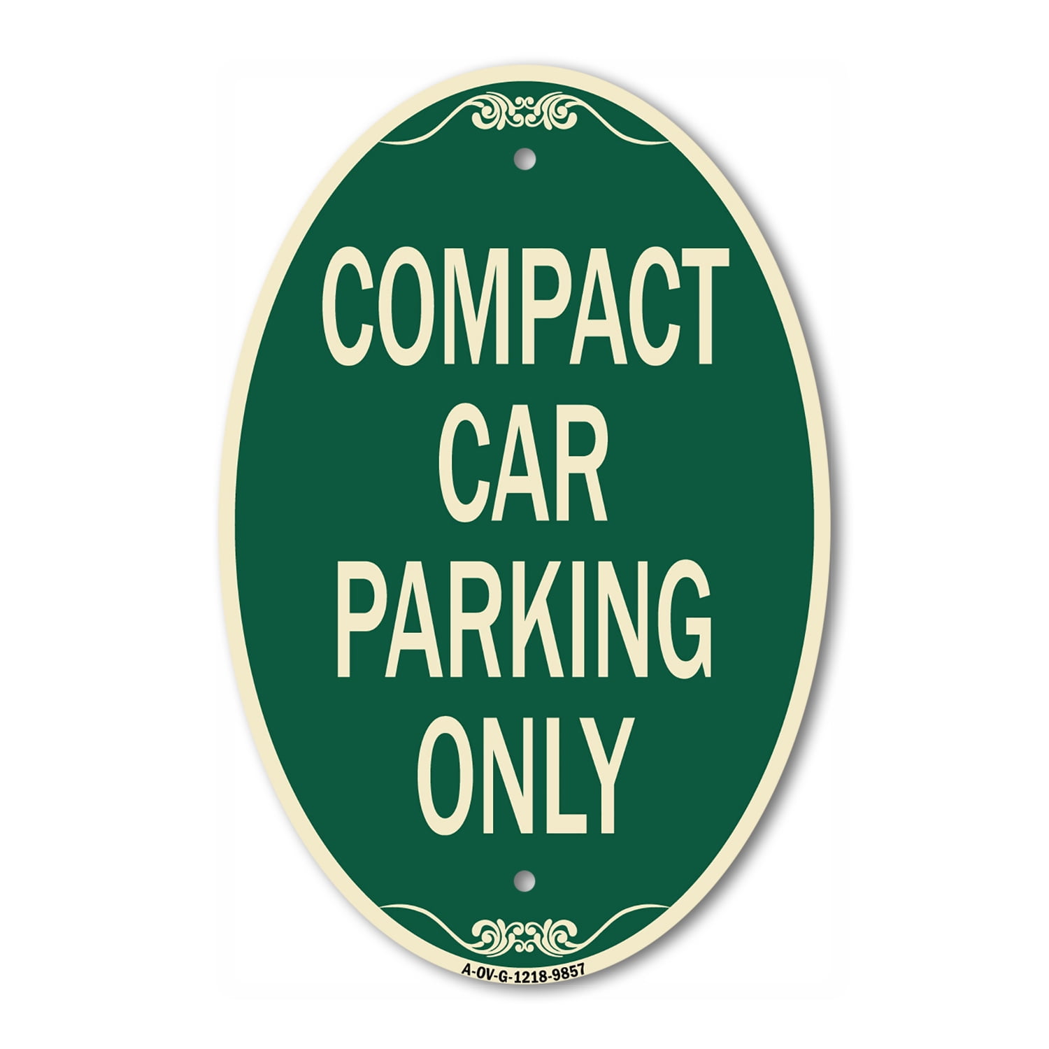 SignMission Designer Oval Series Sign - Compact Car Parking Only ...