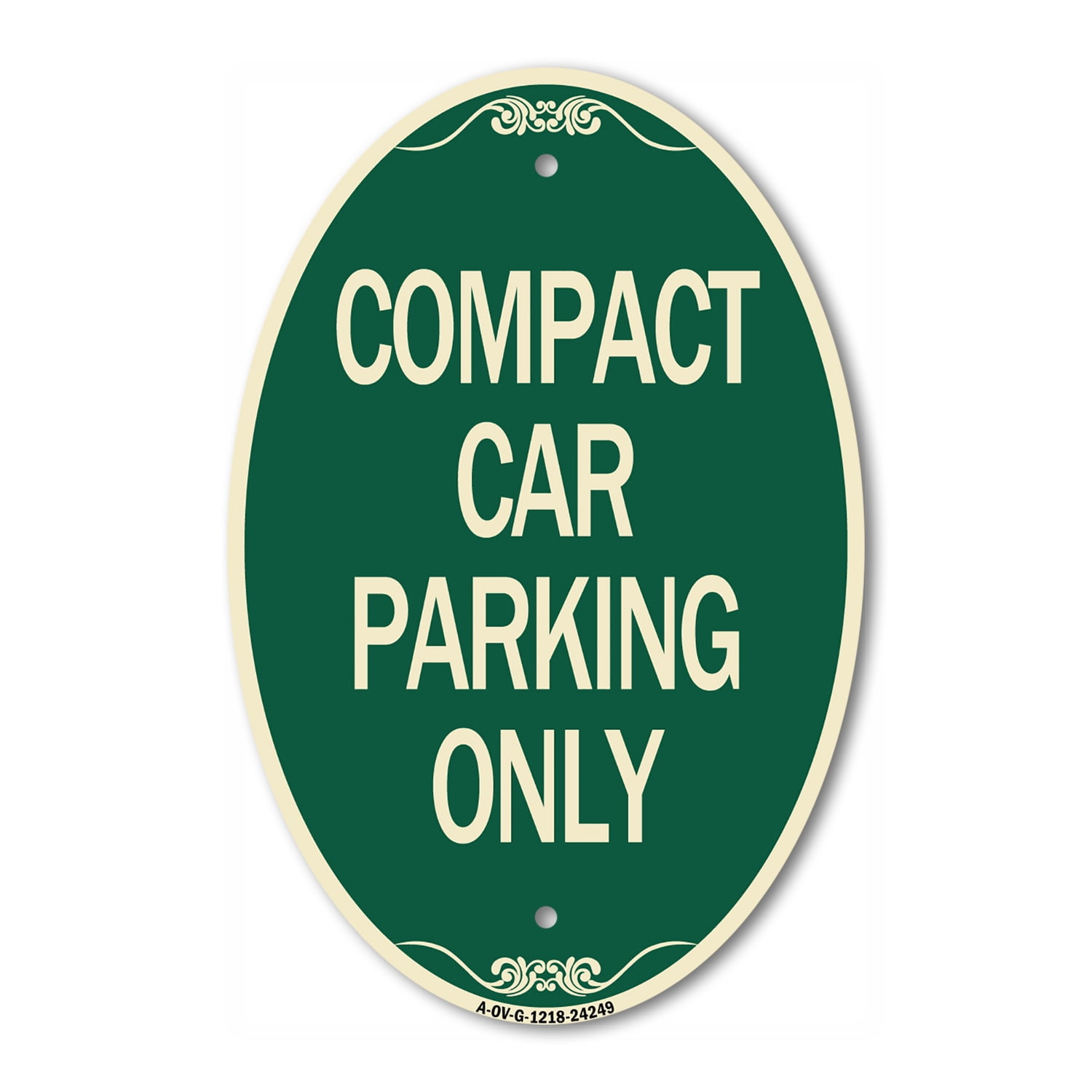 SignMission Designer Oval Series Sign - Compact Car Parking Only ...