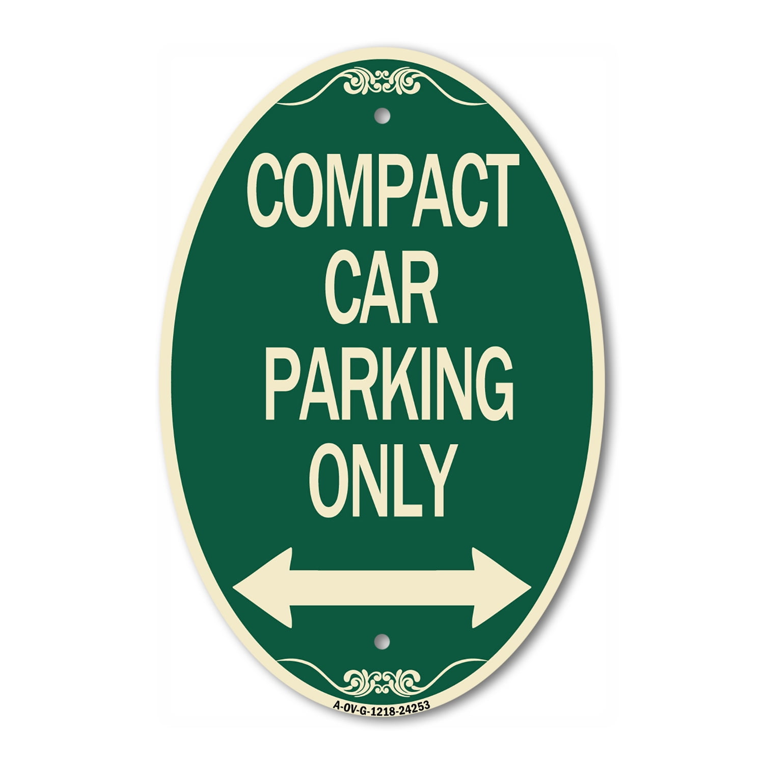 SignMission Designer Oval Series Sign - Compact Car Parking Only (With ...