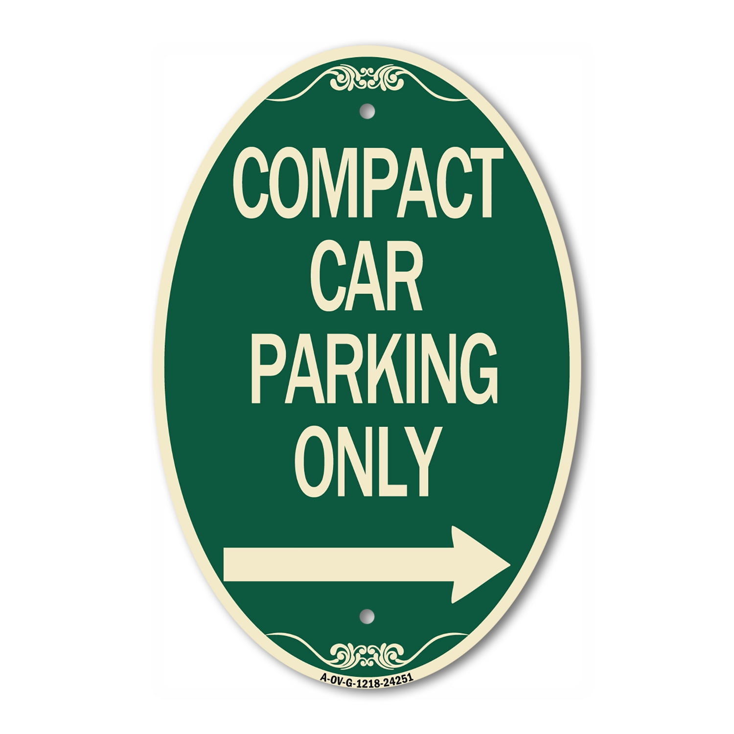 SignMission Designer Oval Series Sign - Compact Car Parking Only (With ...