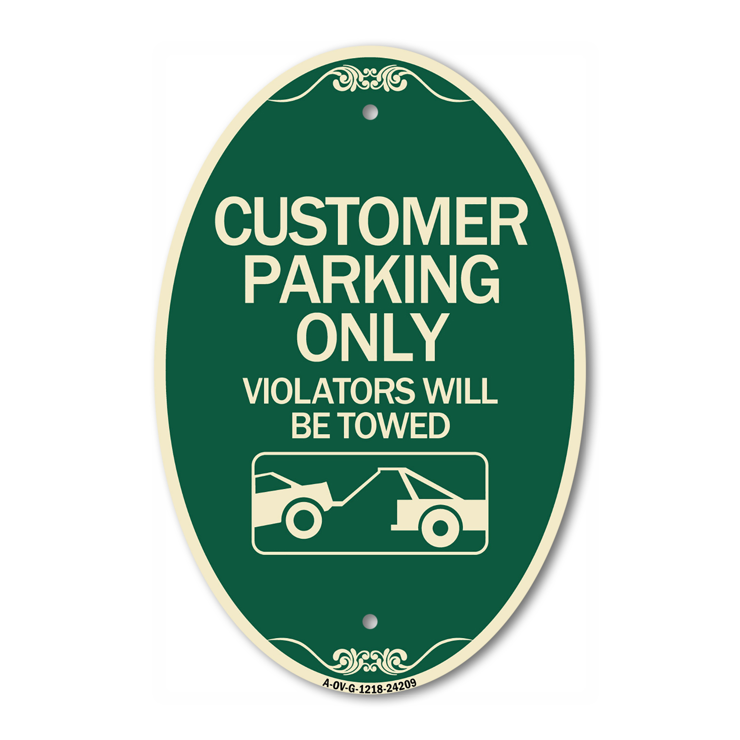 SignMission Designer Oval Series Sign - Customer Parking Only ...