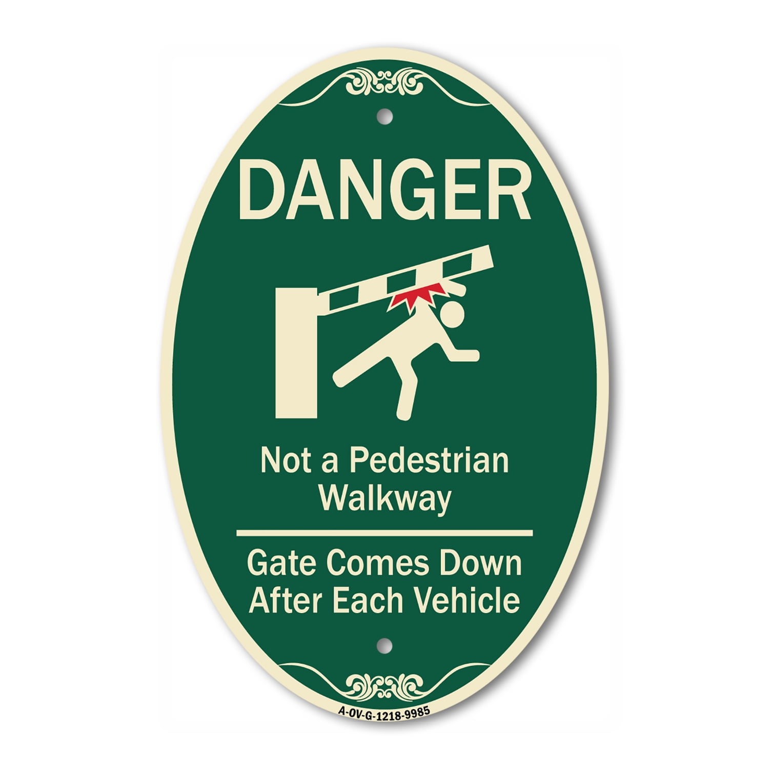 SignMission Designer Oval Series Sign - Danger Not A Pedestrian Walkway ...