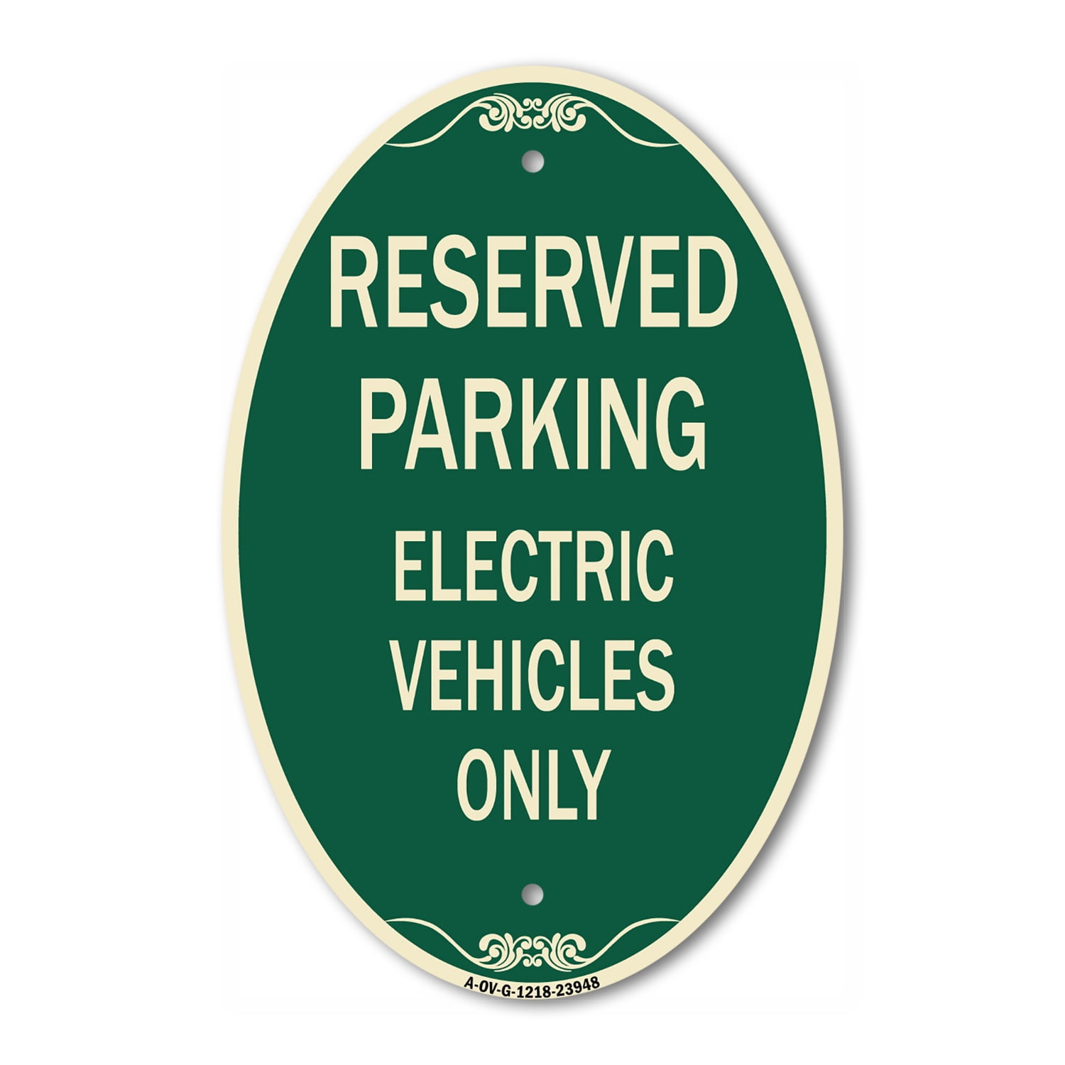 SignMission Designer Oval Series Sign - For Electrical Cars Reserved ...