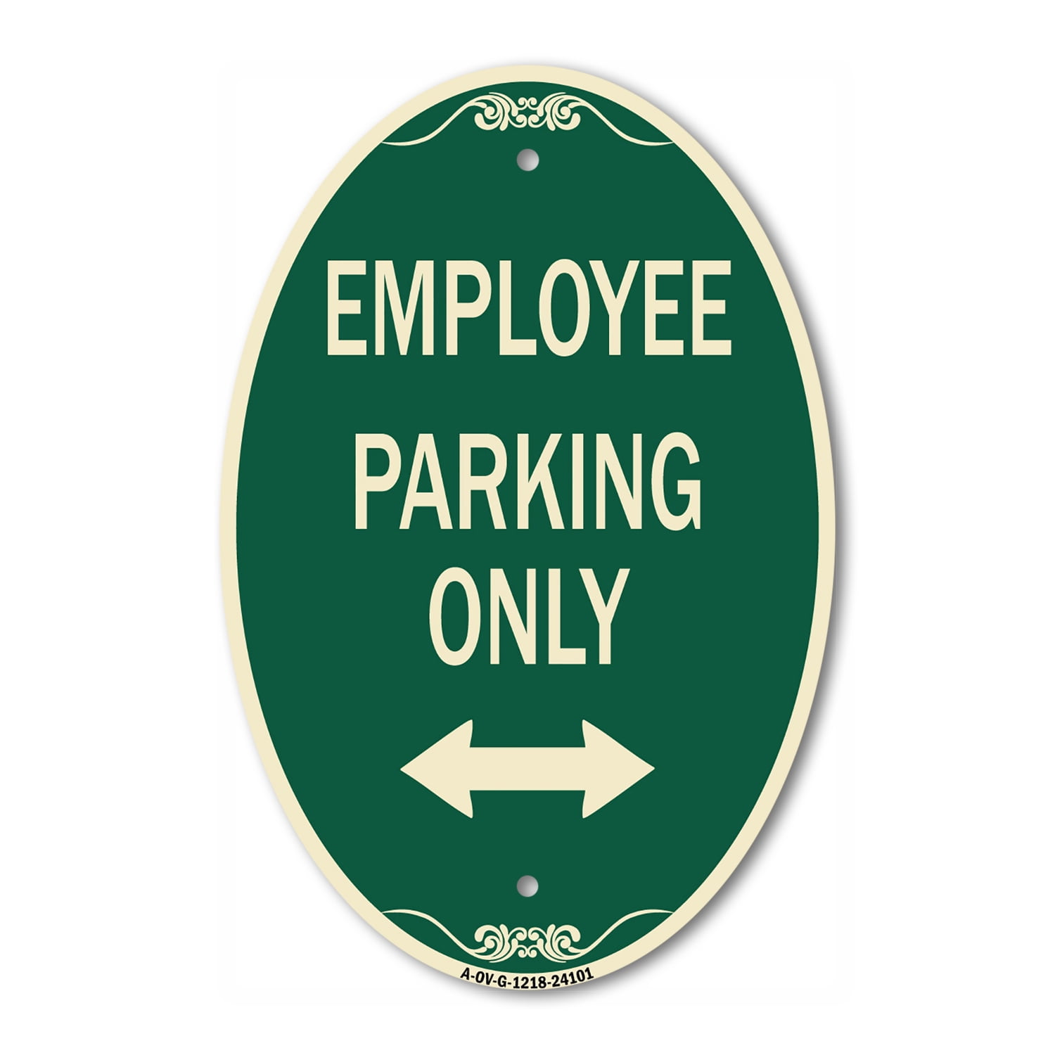 SignMission Designer Oval Series Sign - Employee Parking Only (With Bi ...