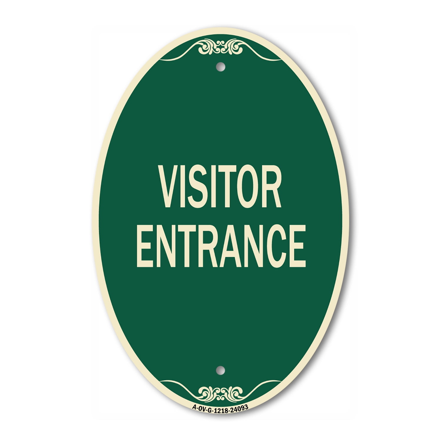 SignMission Designer Oval Series Sign - Entrance Sign Visitor Entrance ...