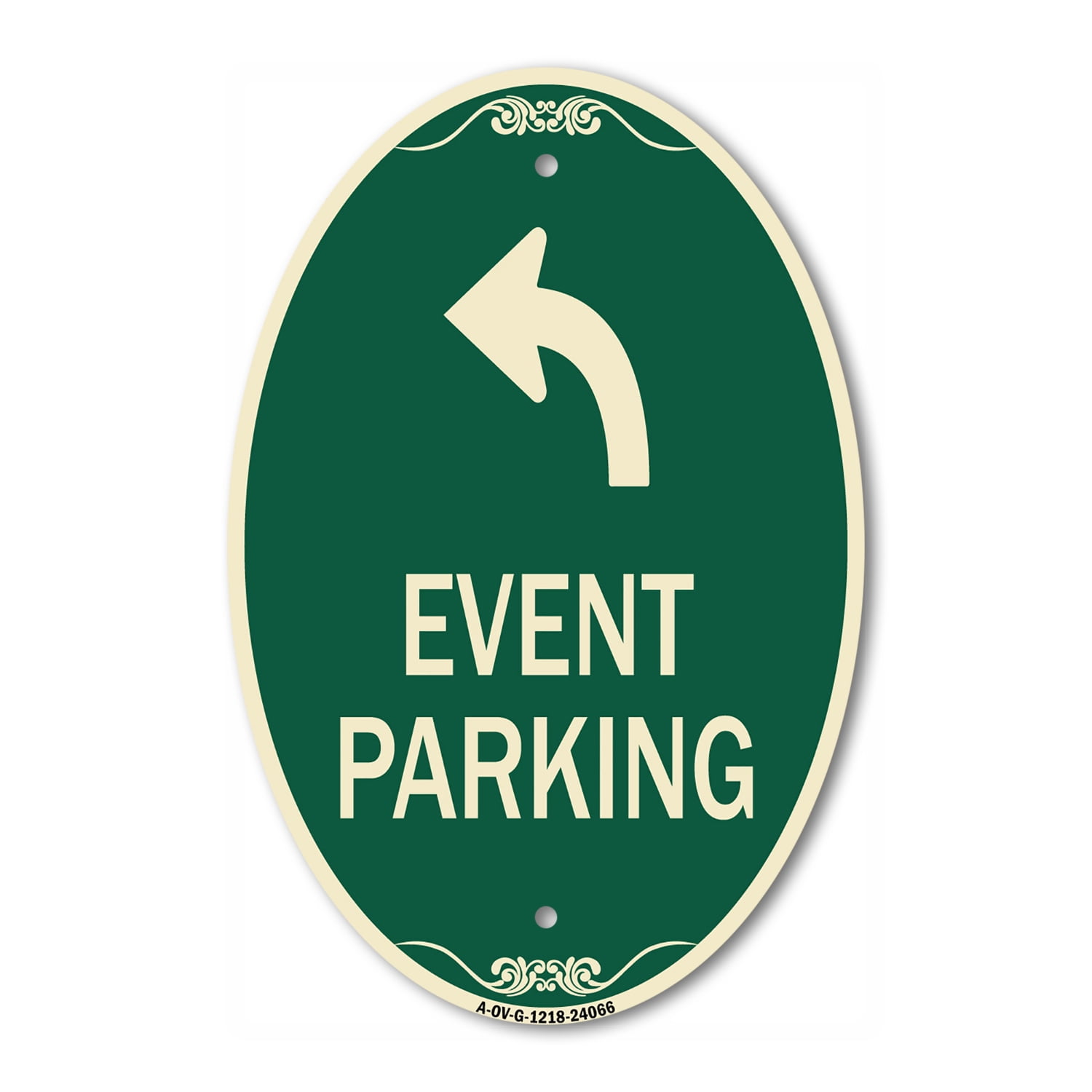 SignMission Designer Oval Series Sign - Event Parking Only (With Upper ...