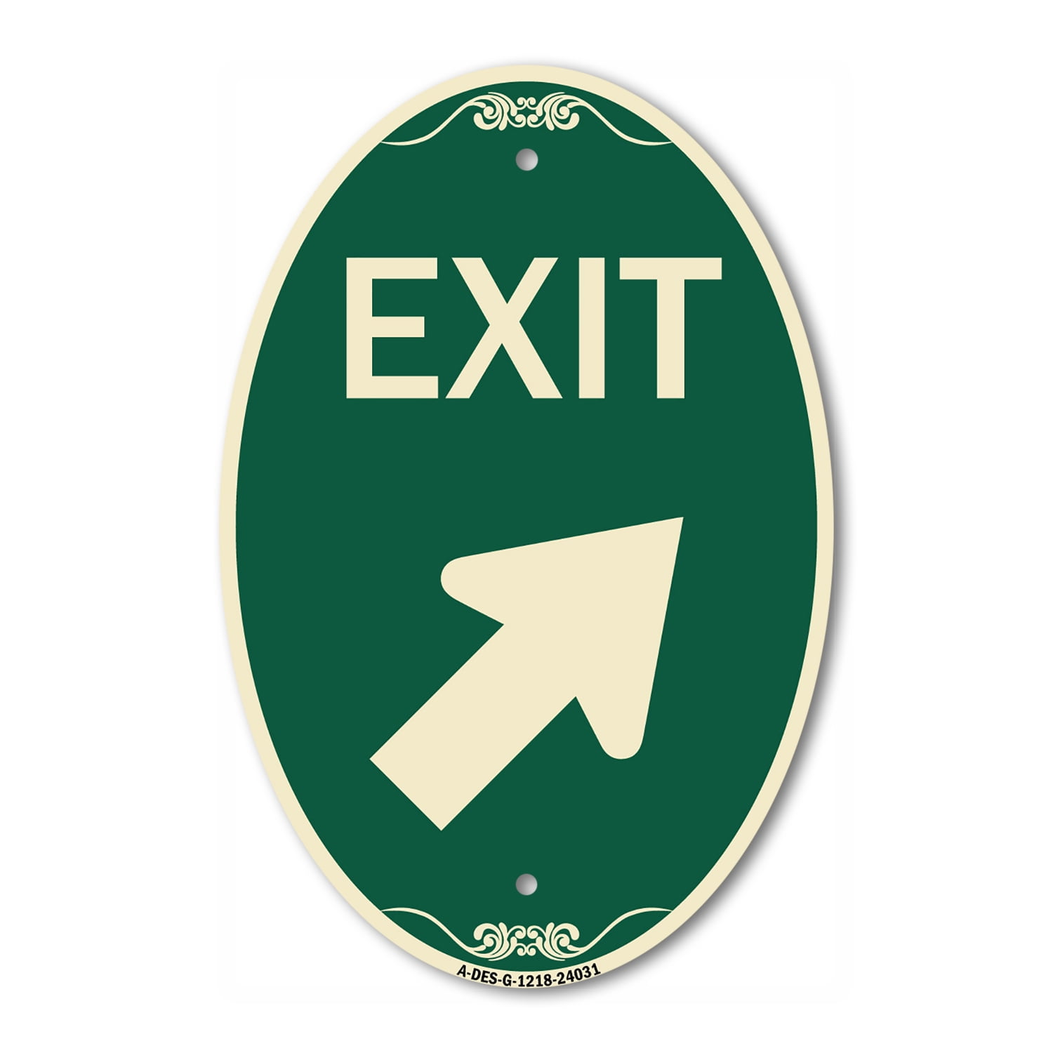 SignMission Designer Oval Series Sign - Exit Sign Exit with Right Arrow ...