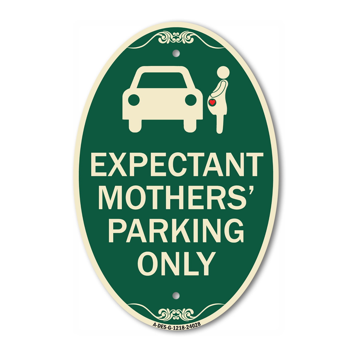 SignMission Designer Oval Series Sign - Expectant Mothers' Parking Only ...
