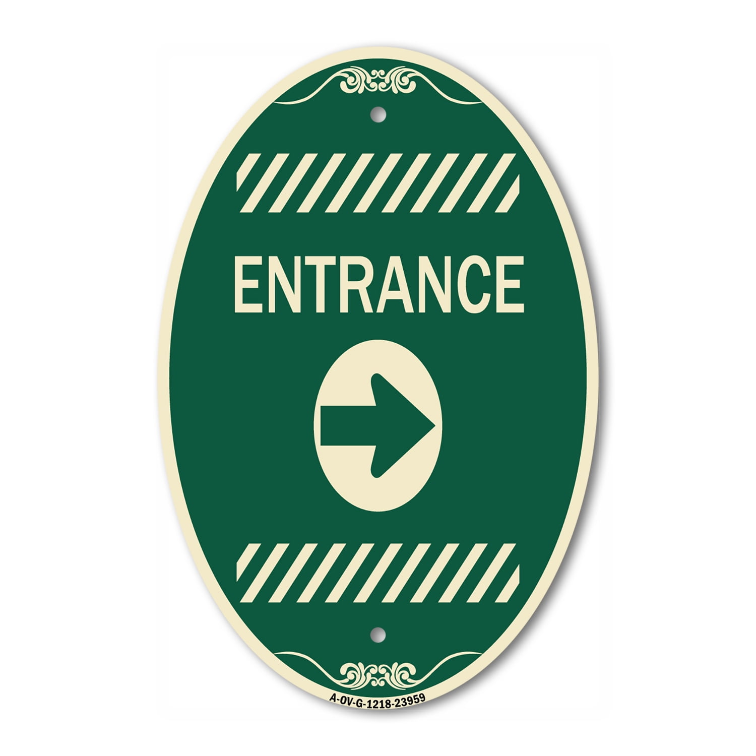SignMission Designer Oval Series Sign - Flex Post Entrance with Right ...