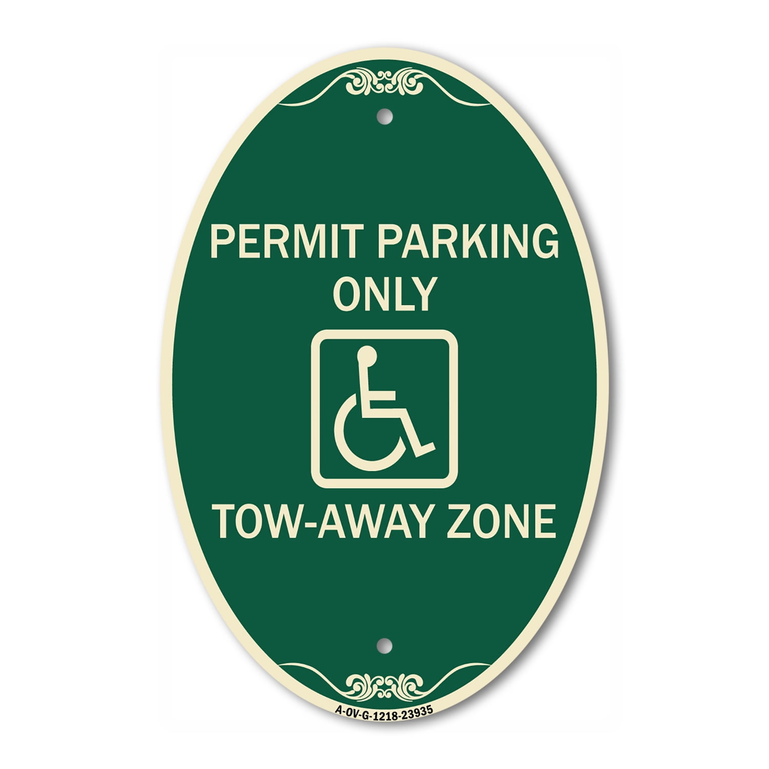 SignMission Designer Oval Series Sign - Georgia ADA Handicapped Parking ...