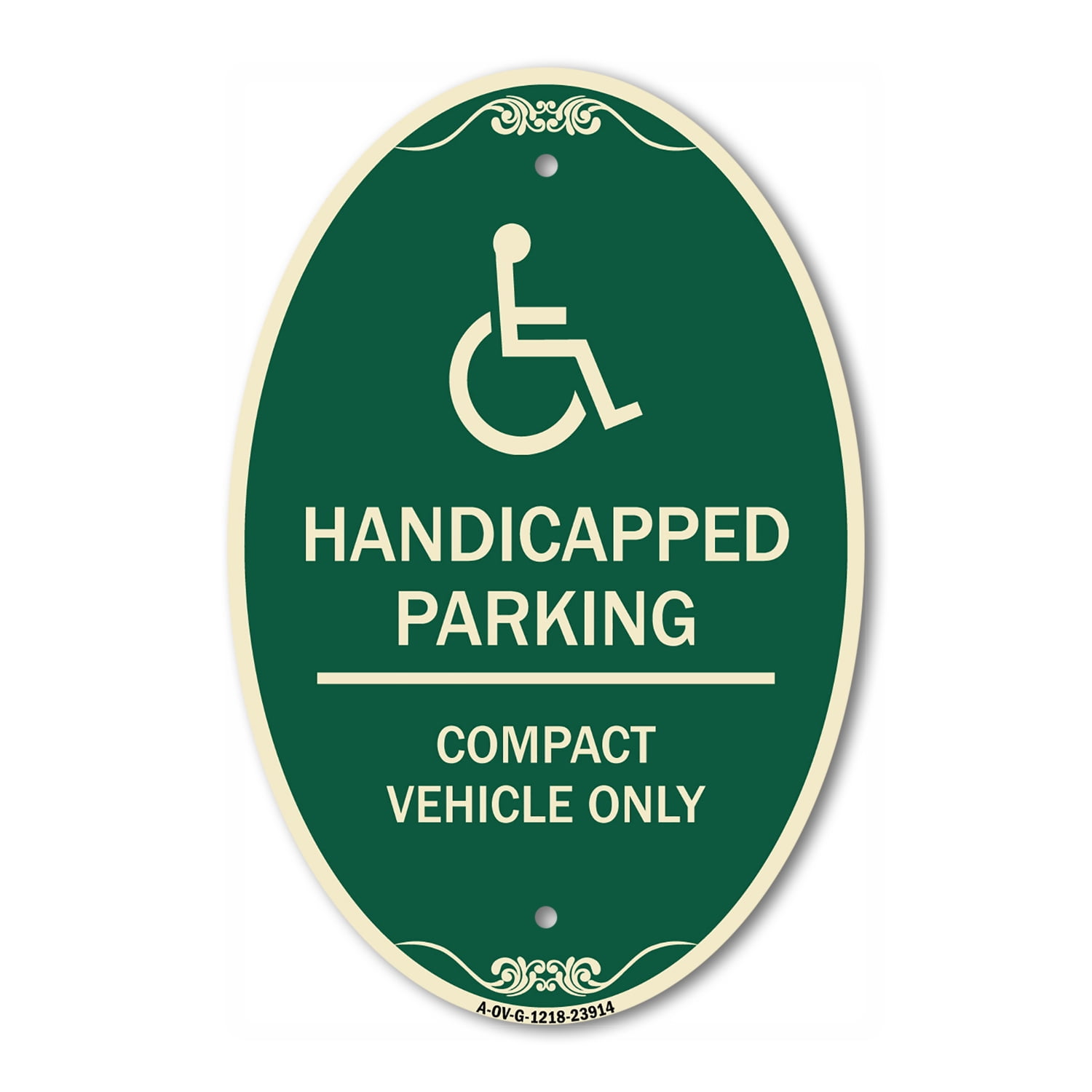 SignMission Designer Oval Series Sign - Handicapped Parking - Compact ...