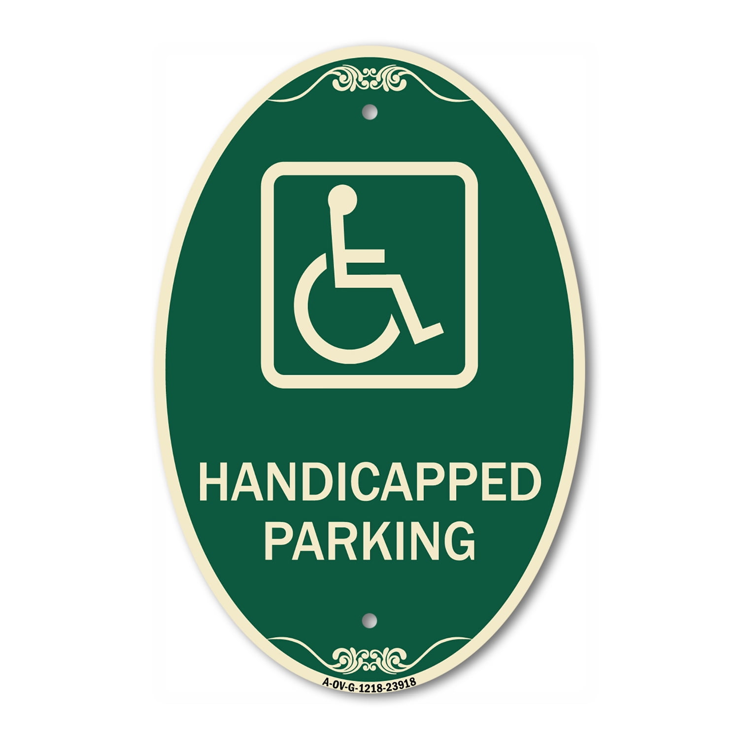 SignMission Designer Oval Series Sign - Handicapped Parking ...