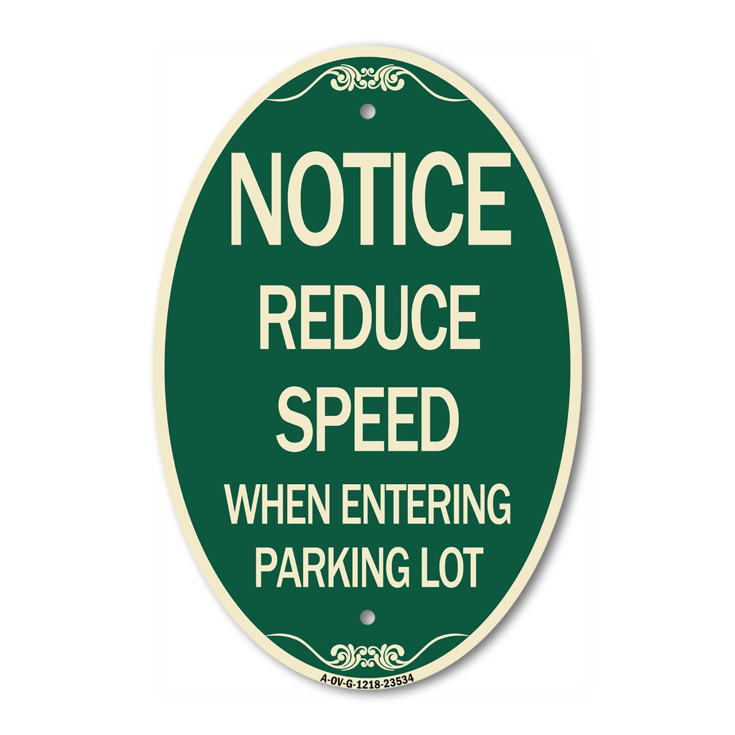 SignMission Designer Oval Series Sign - Notice - Reduce Speed When ...