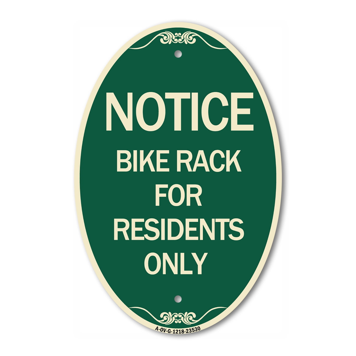 SignMission Designer Oval Series Sign - Notice Sign Bike Rack for ...