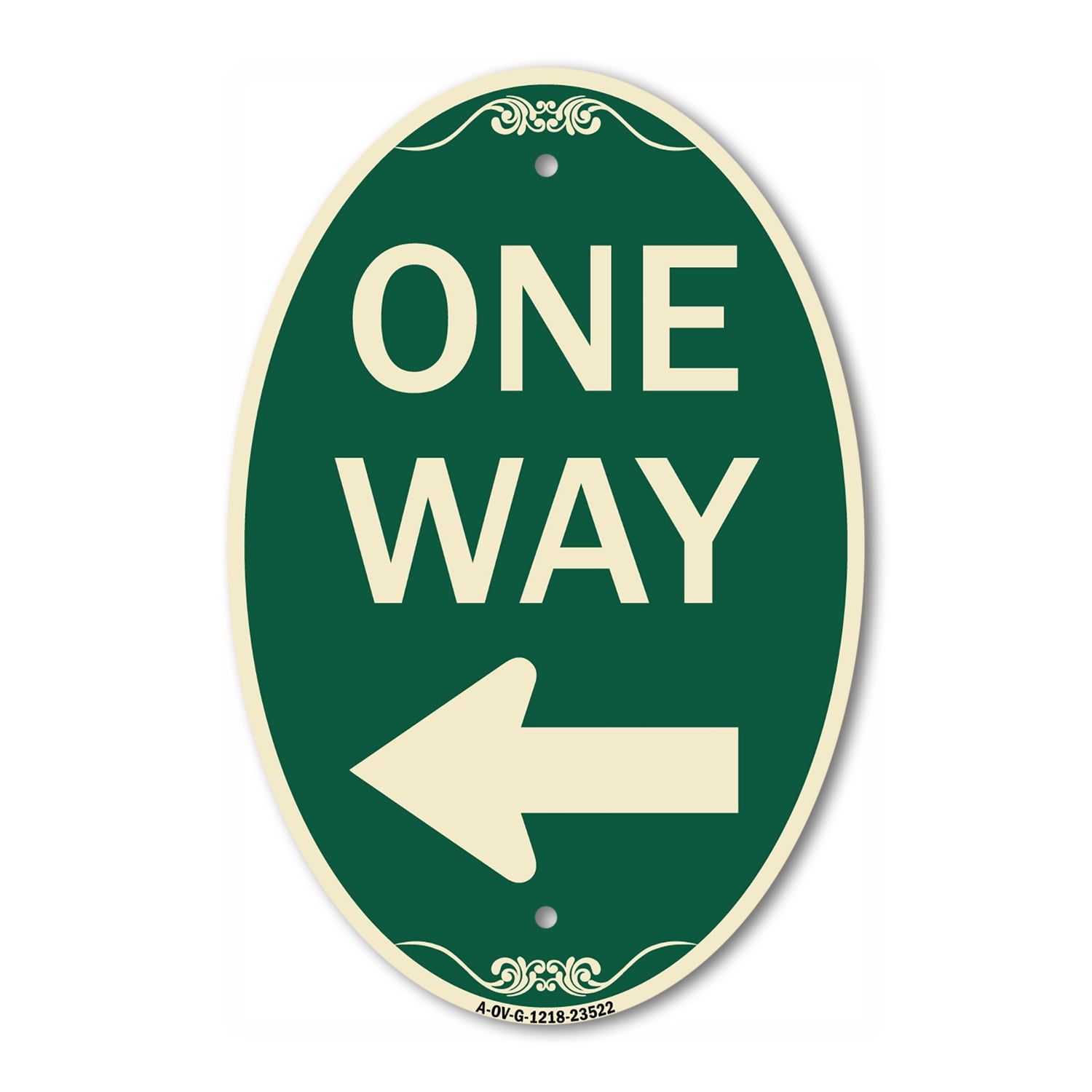 SignMission Designer Oval Series Sign - One Way Sign (Left Arrow ...
