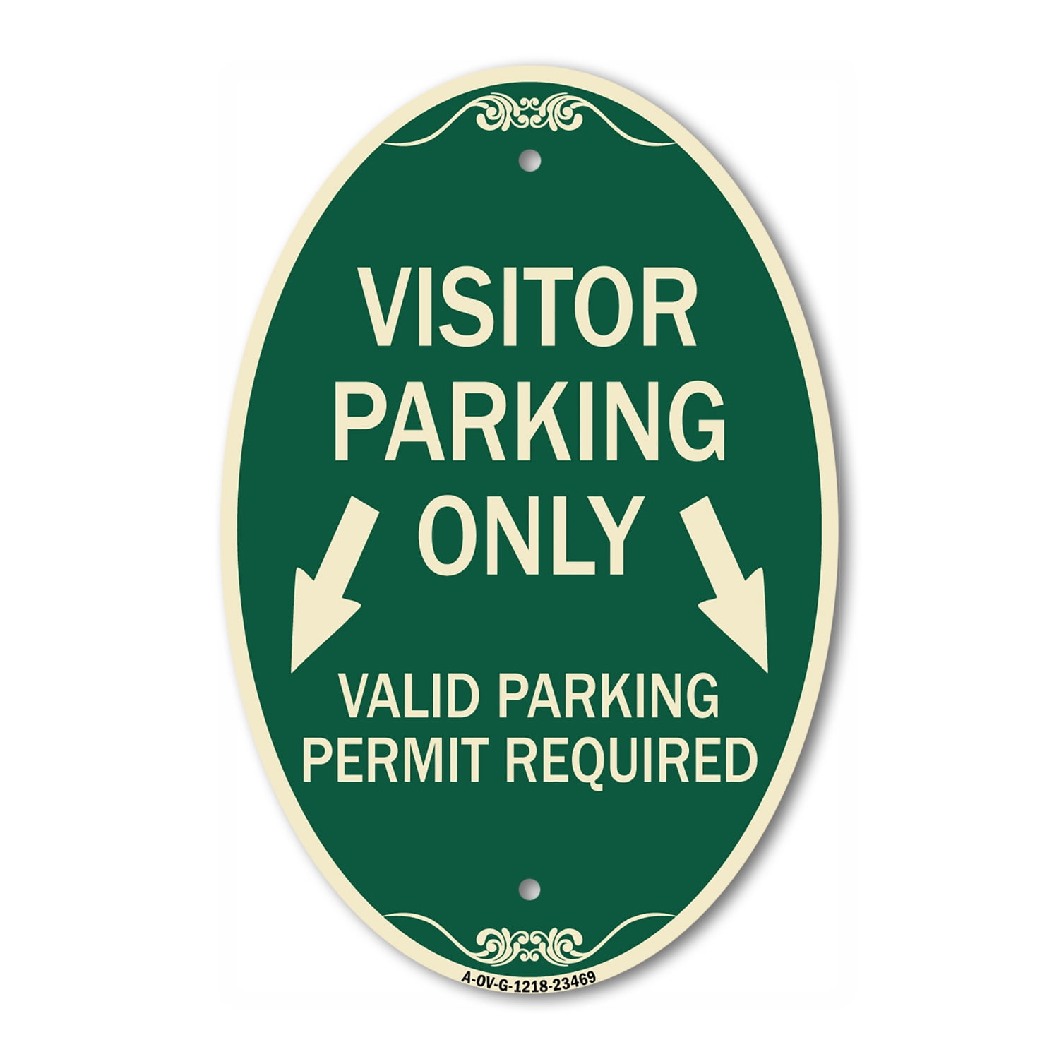 SignMission Designer Oval Series Sign - Parking Area Sign Visitors ...