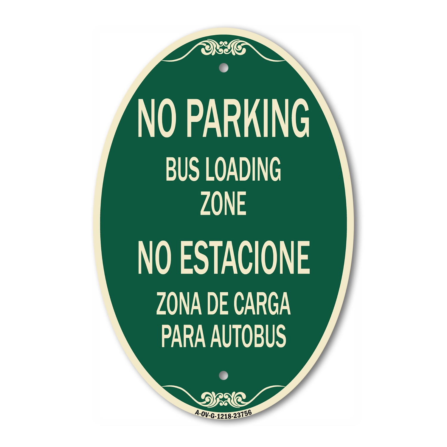SignMission Designer Oval Series Sign - No Parking Bus Loading Zone No ...