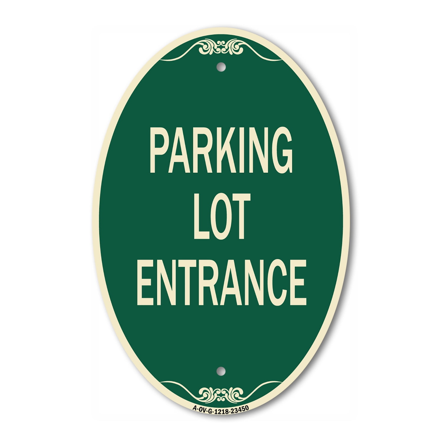 SignMission Designer Oval Series Sign - Parking Entrance Sign Parking ...