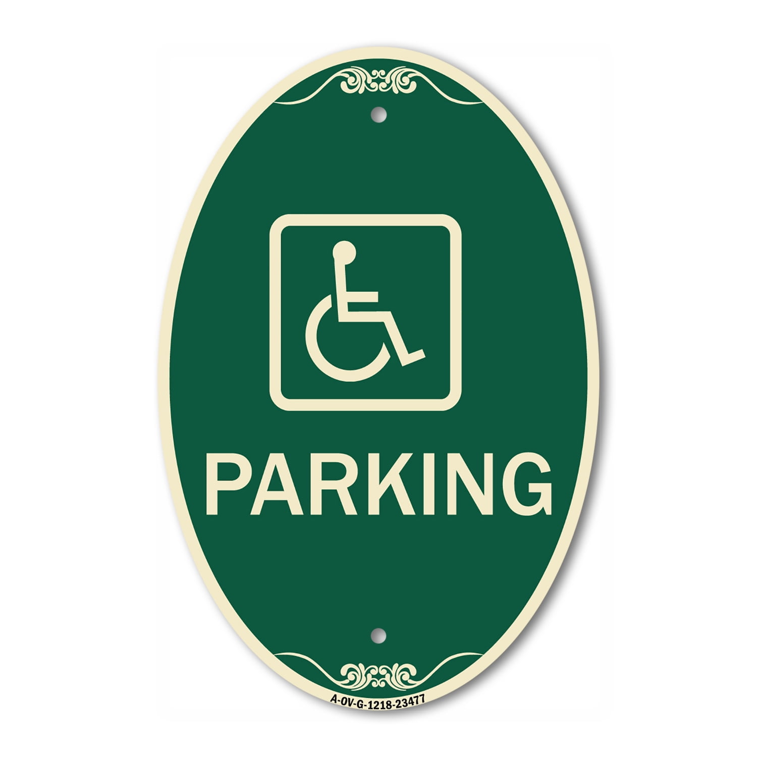 SignMission Designer Oval Series Sign - Parking (Handicapped Symbol ...