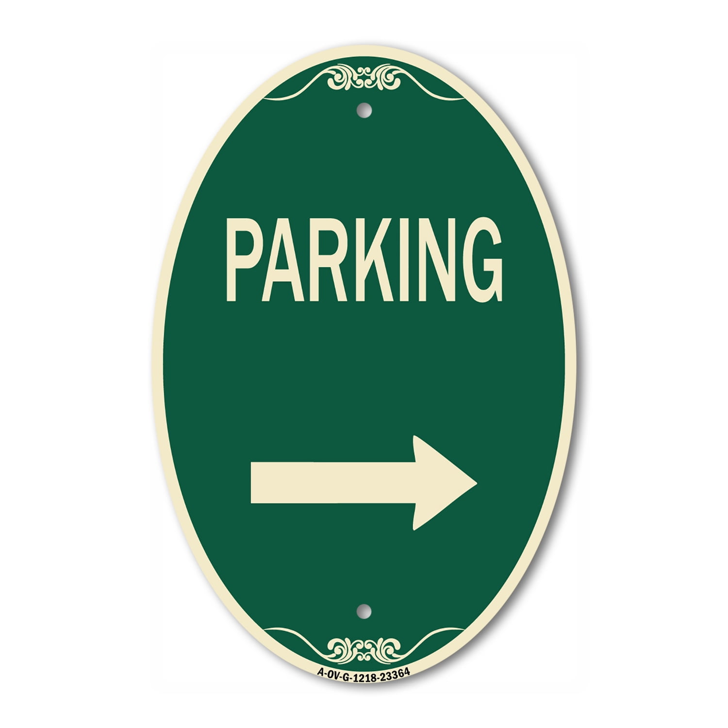 SignMission Designer Oval Series Sign - Parking Sign (Right Arrow ...