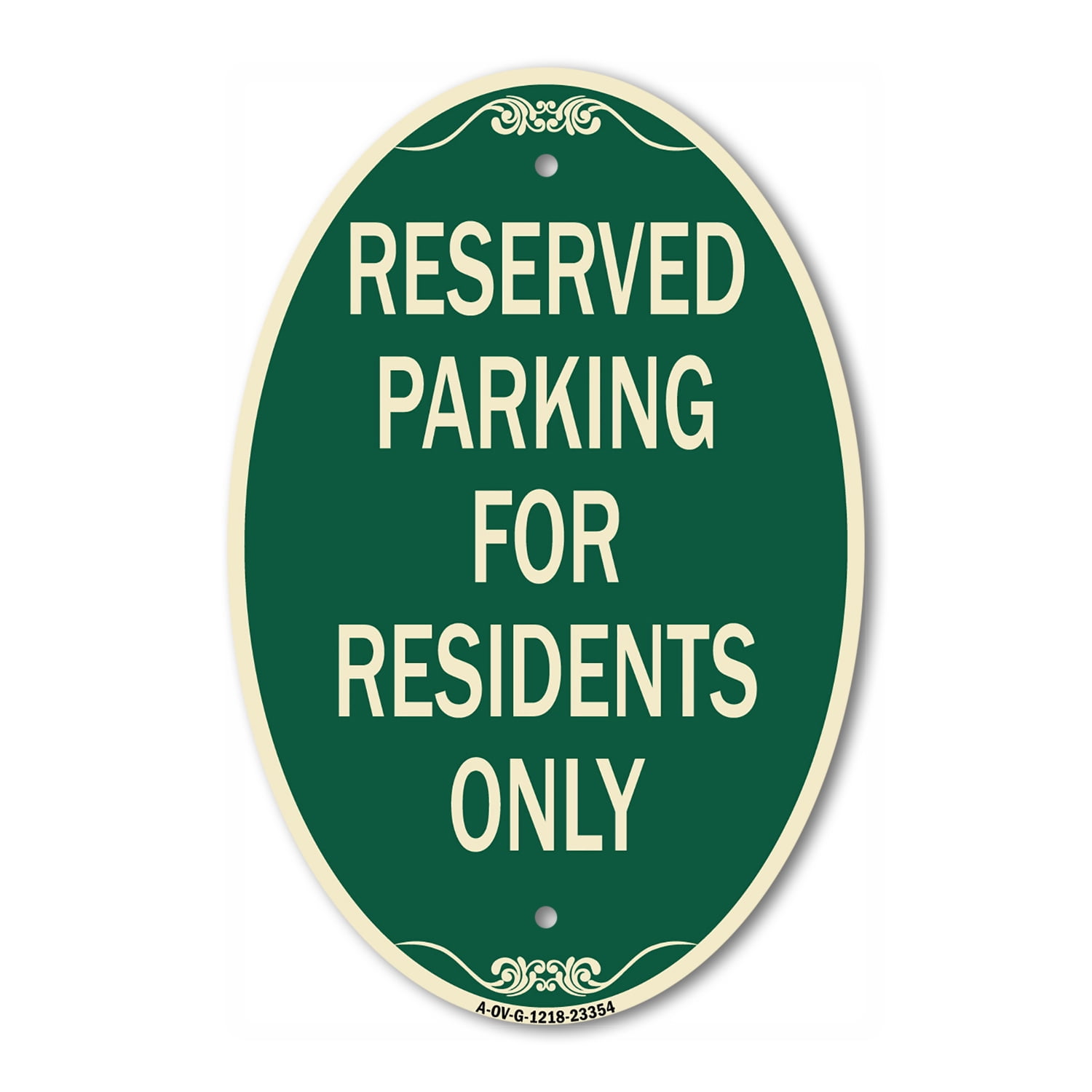 SignMission Designer Oval Series Sign - Parking Space Reserved Sign ...