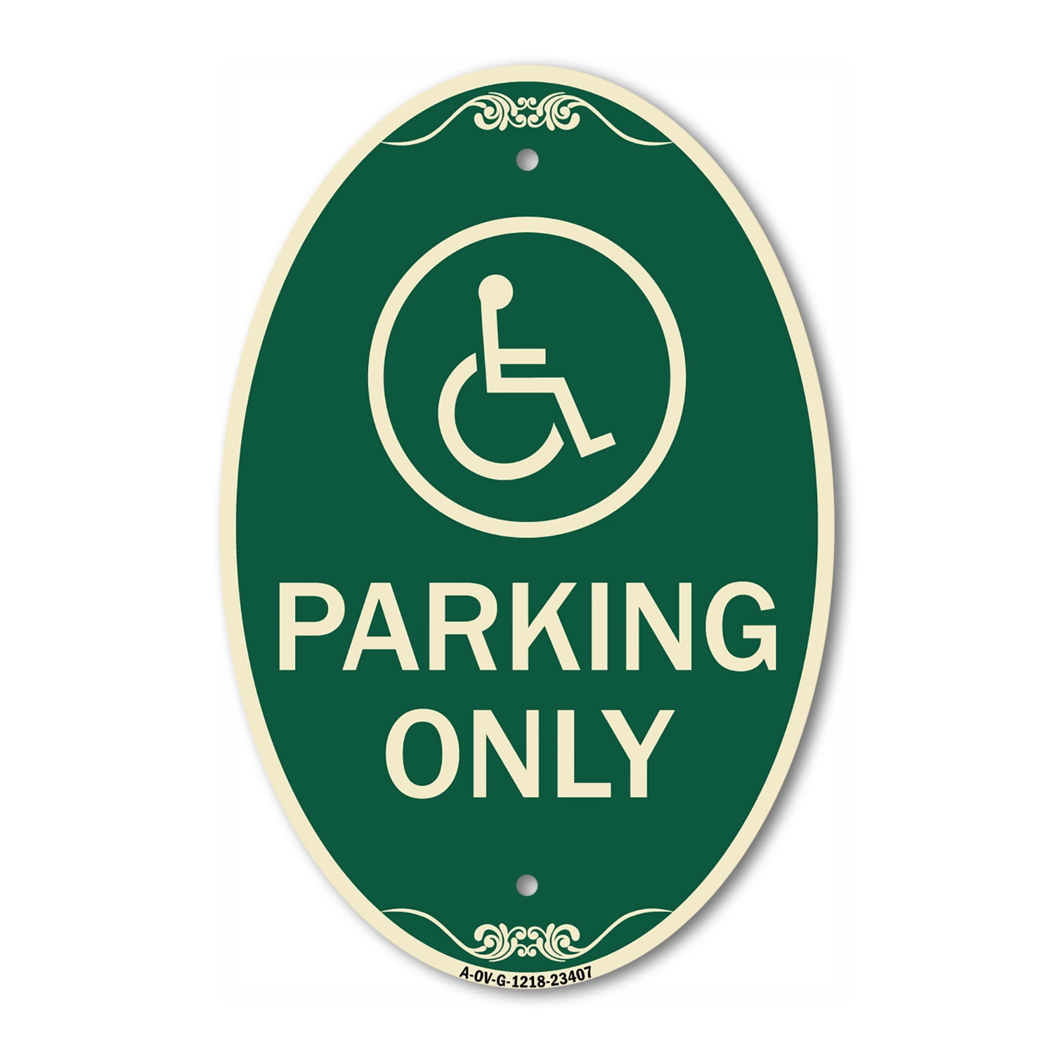 SignMission Designer Oval Series Sign - Parking Only (With New Access ...