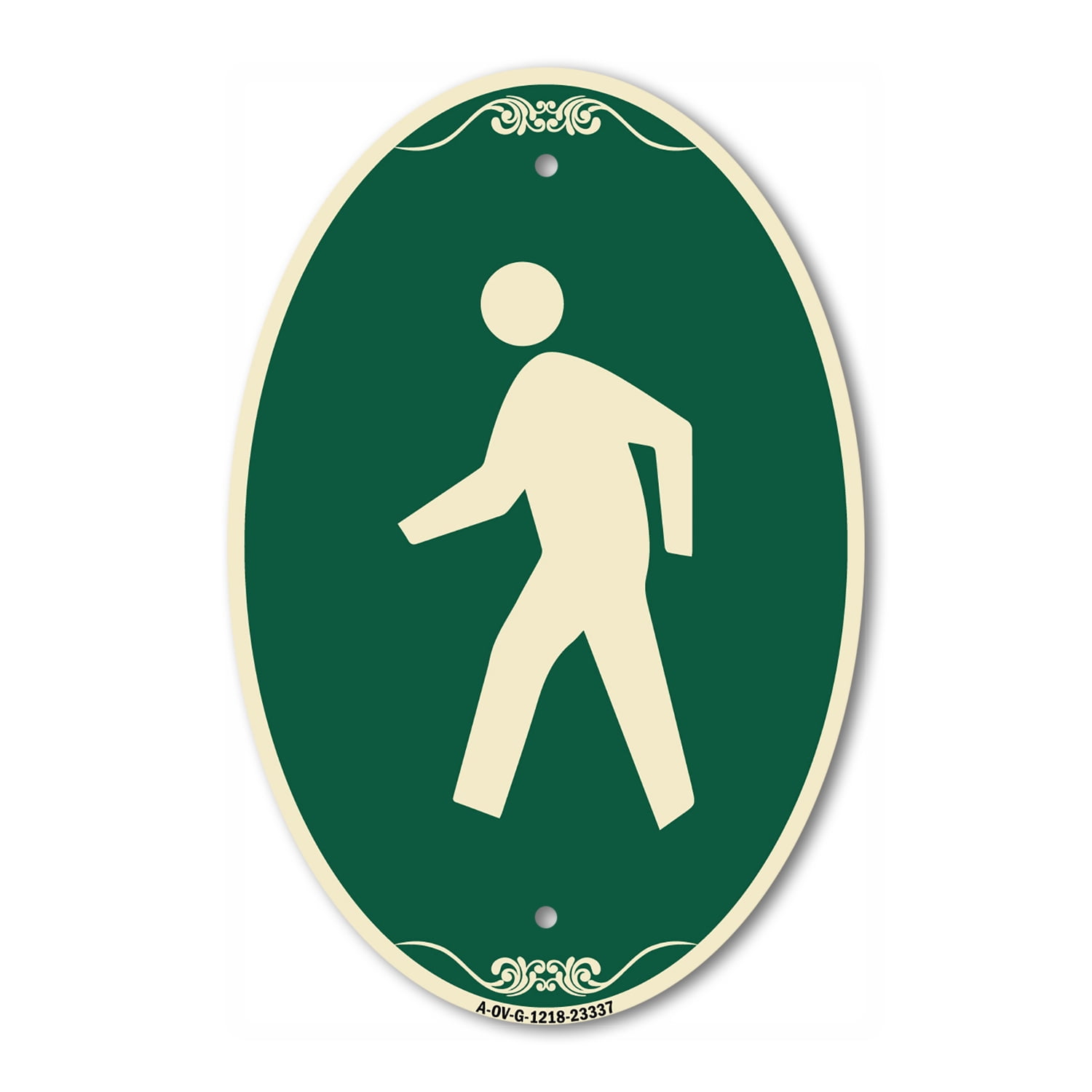 SignMission Designer Oval Series Sign - Pedestrian Crossing Symbol ...