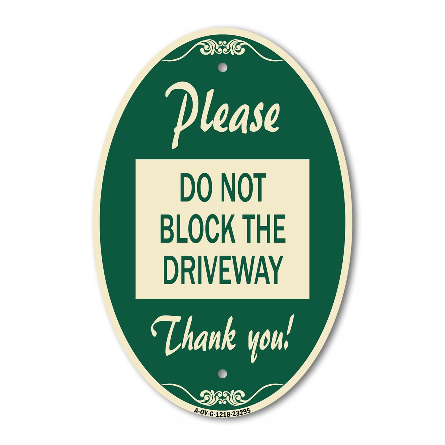 SignMission Designer Oval Series Sign - Please Do Not Block the ...