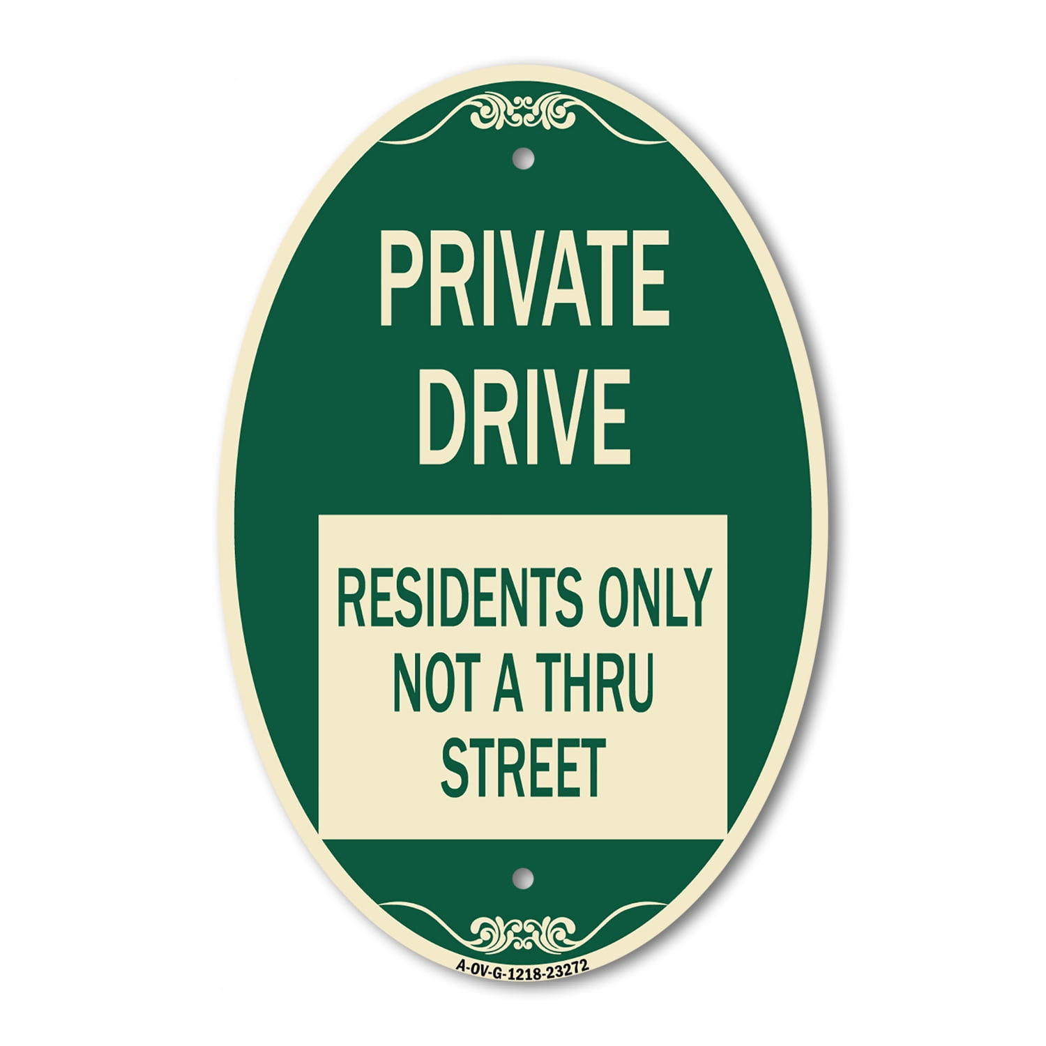 SignMission Designer Oval Series Sign - Private Drive Sign Private ...