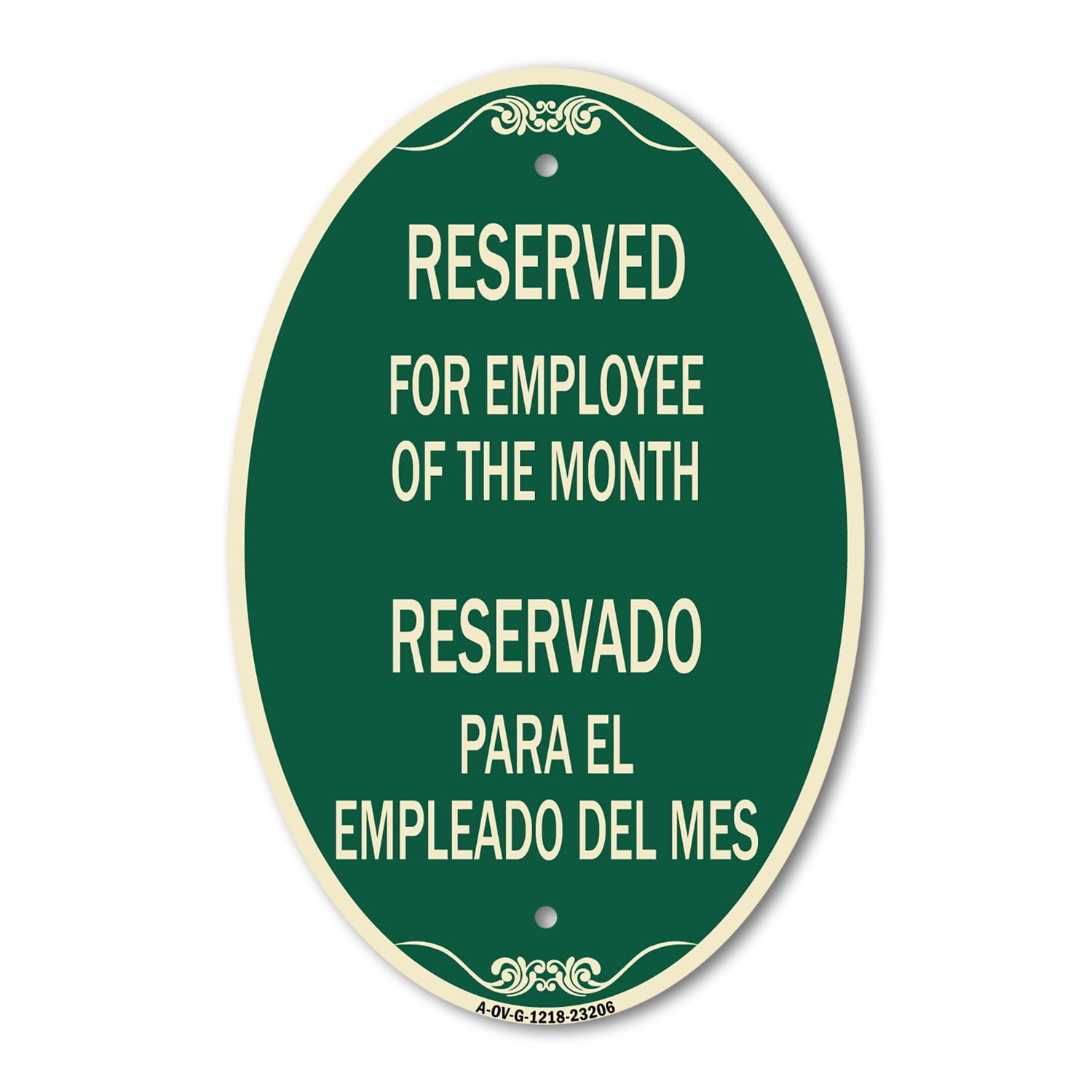 SignMission Designer Oval Series Sign - Reserved for Employee of the ...