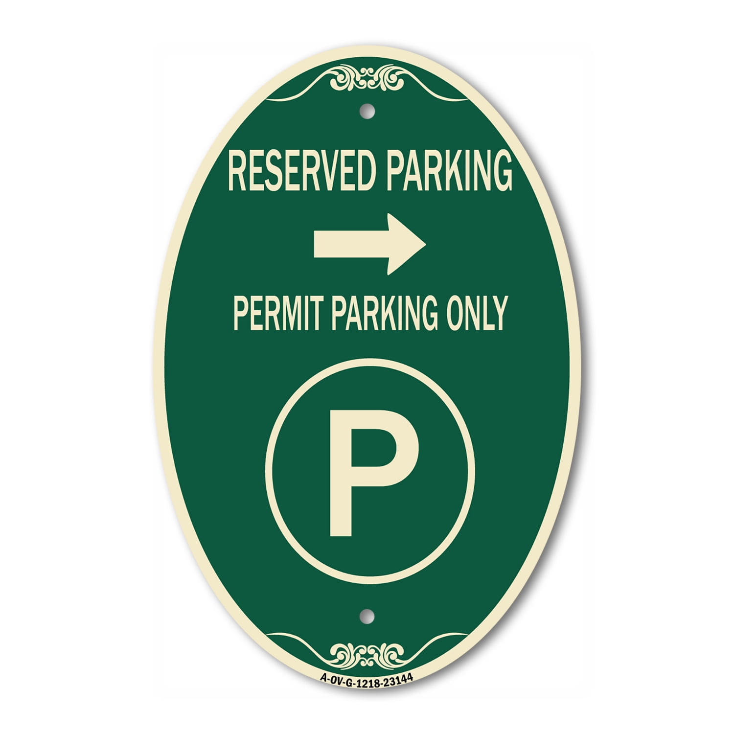 SignMission Designer Oval Series Sign - Reserved Parking - Permit ...