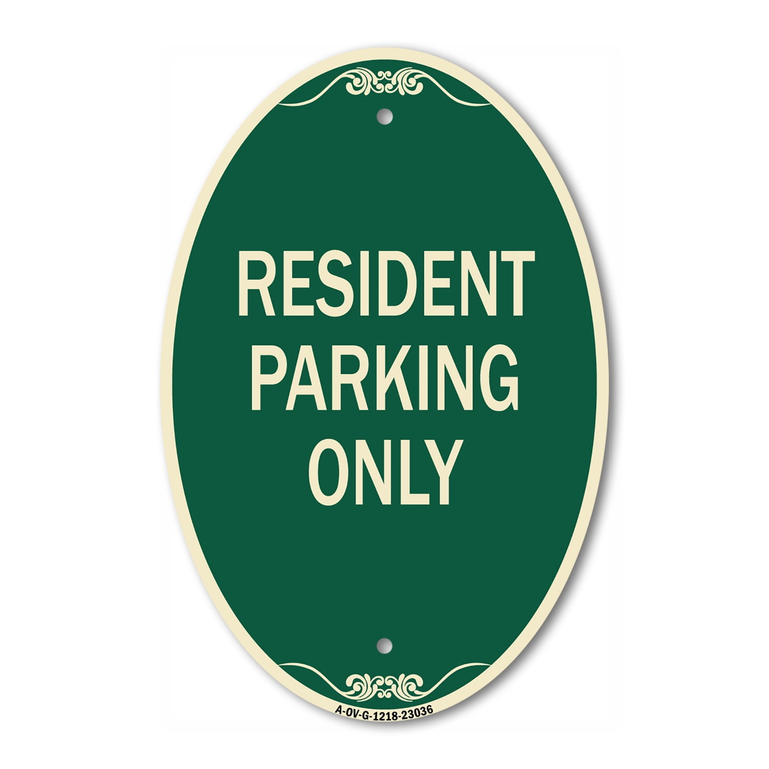SignMission Designer Oval Series Sign - Reserved Parking Sign Resident ...