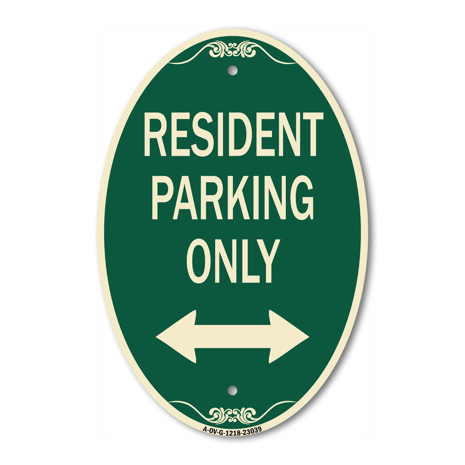 SignMission Designer Oval Series Sign - Reserved Parking Sign Resident ...