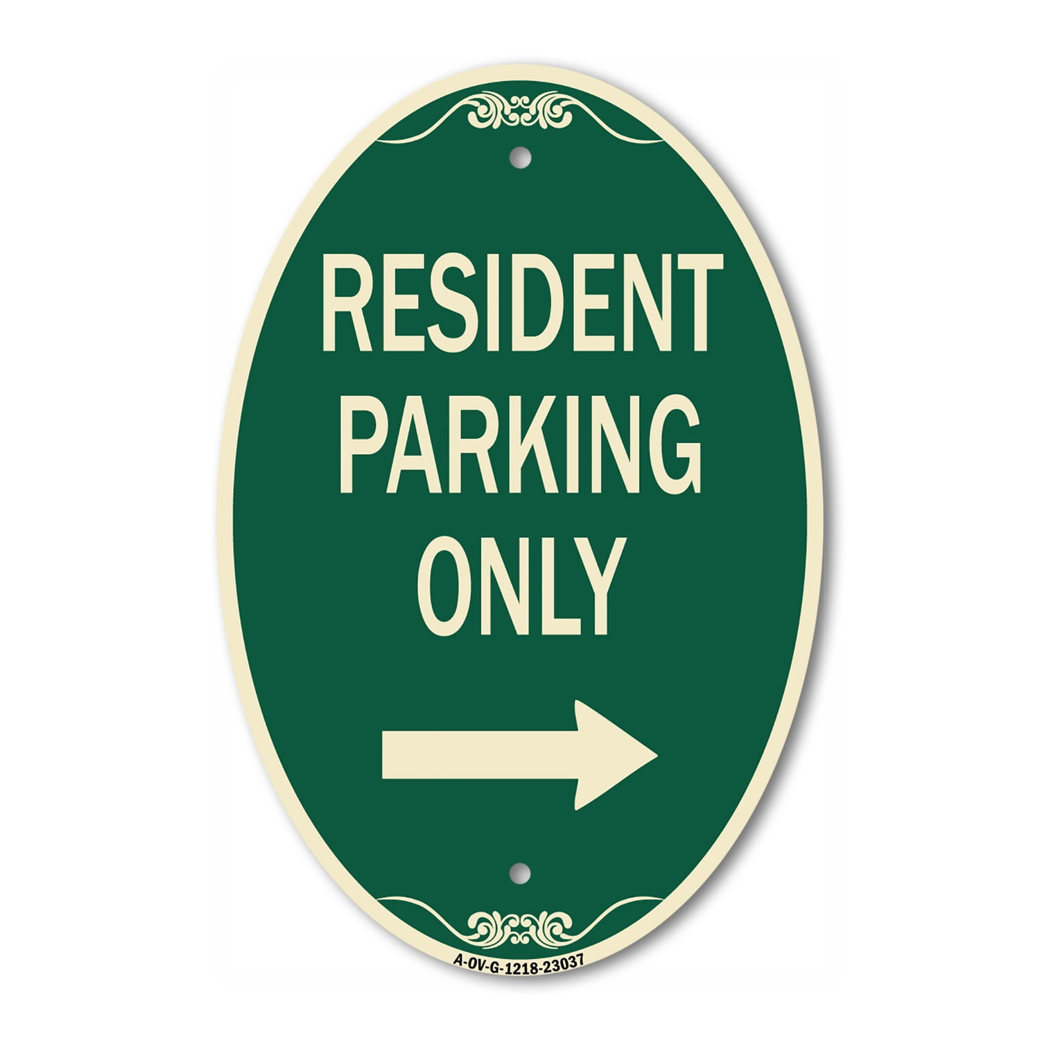 SignMission Designer Oval Series Sign - Reserved Parking Sign Resident ...