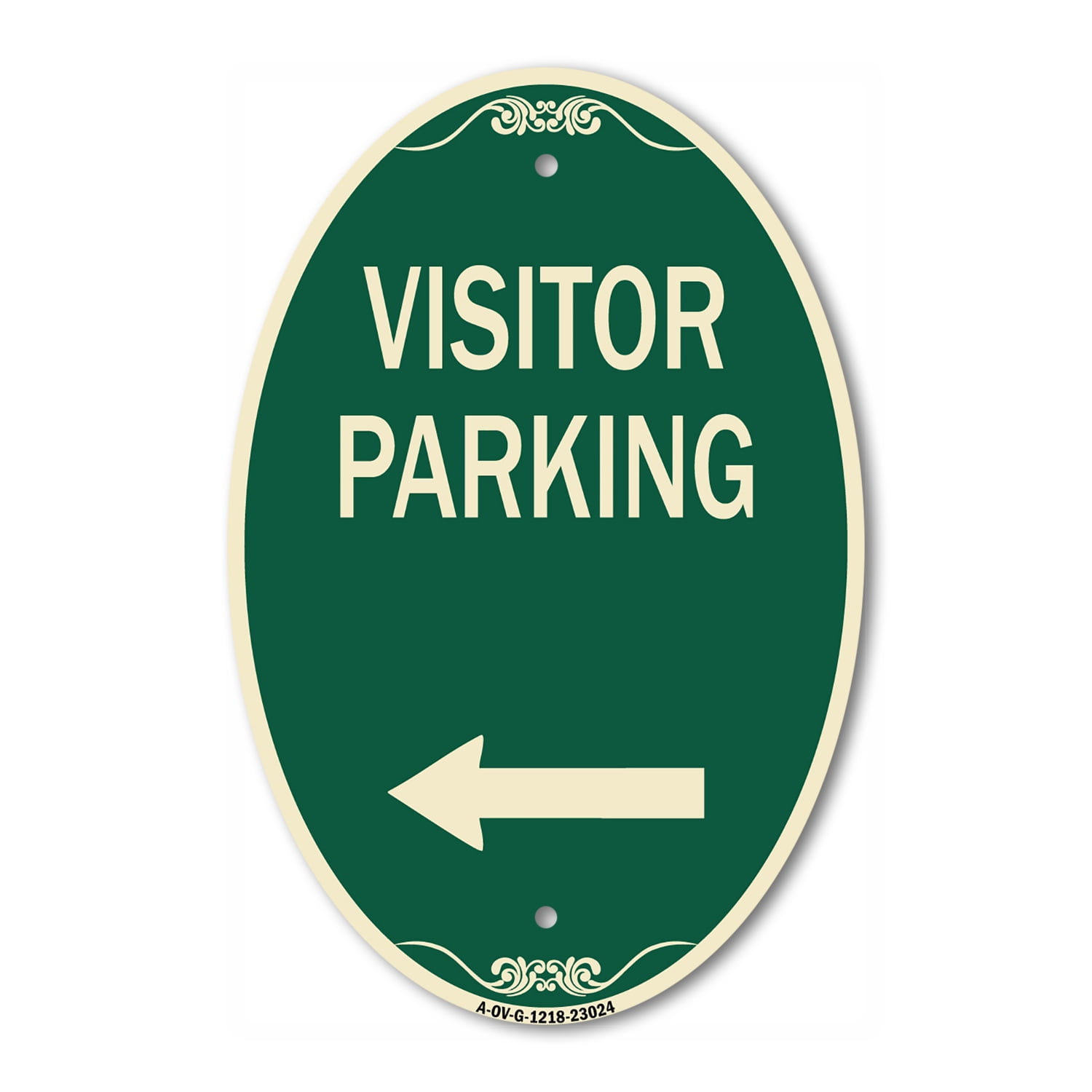 SignMission Designer Oval Series Sign - Reserved Parking Sign Visitor ...