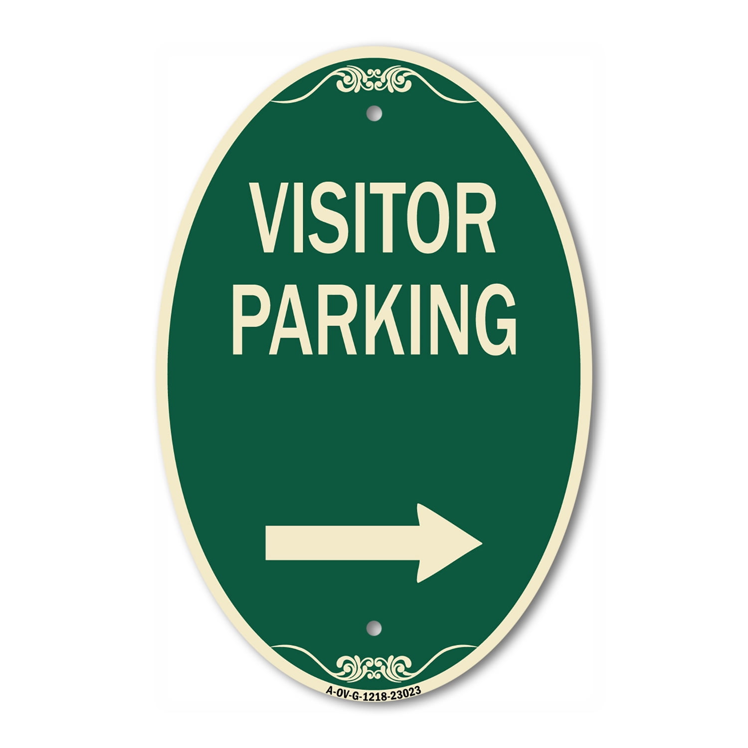 SignMission Designer Oval Series Sign - Reserved Parking Sign Visitor ...