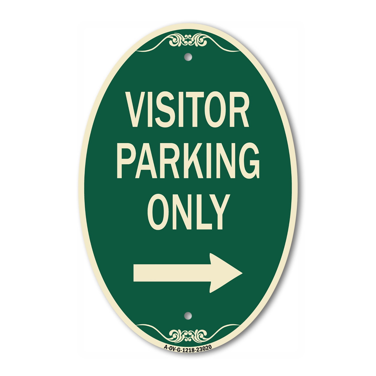 SignMission Designer Oval Series Sign - Reserved Parking Sign Visitor ...