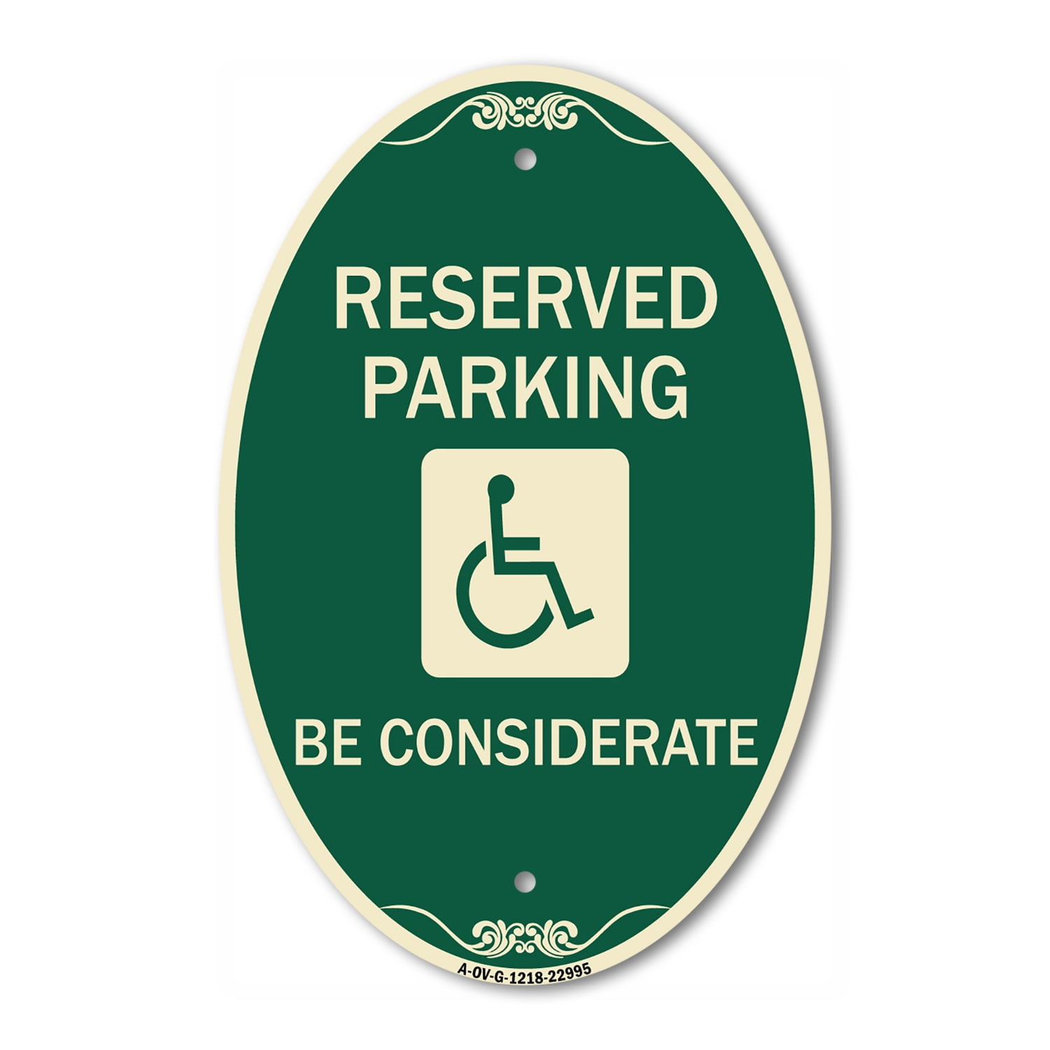 SignMission Designer Oval Series Sign - Reserved Parking - (With ...