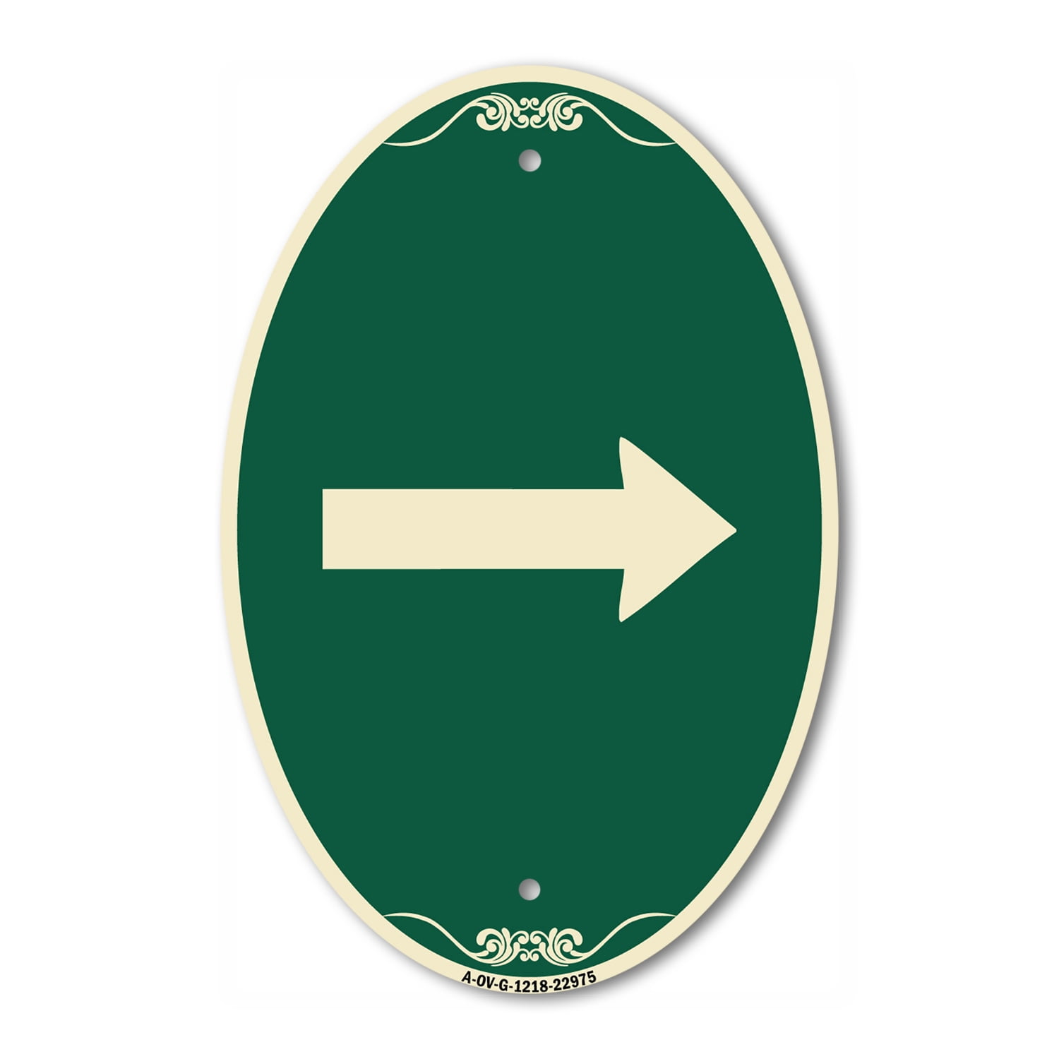 SignMission Designer Oval Series Sign - Right Arrow Symbol | Green ...