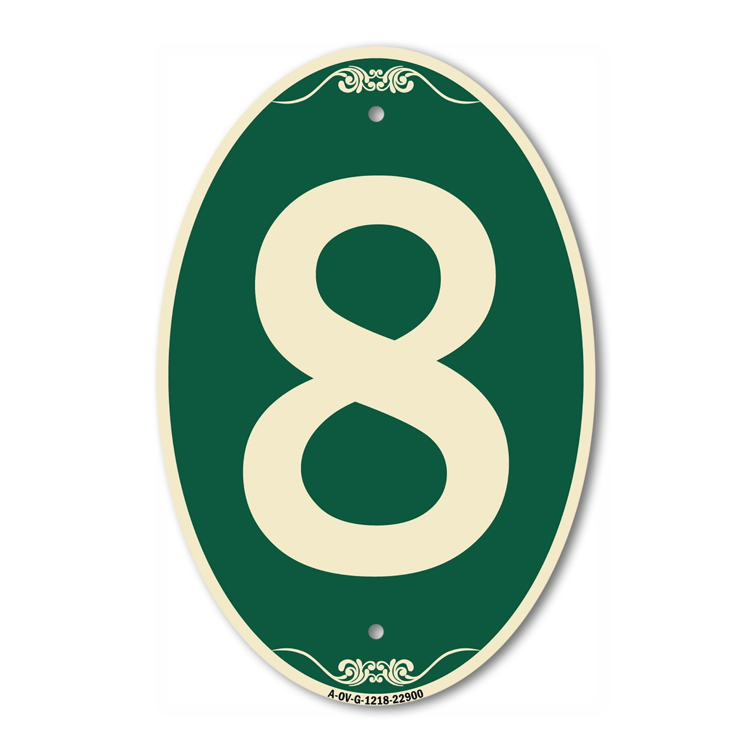SignMission Designer Oval Series Sign - Sign with Number '8 | Green ...