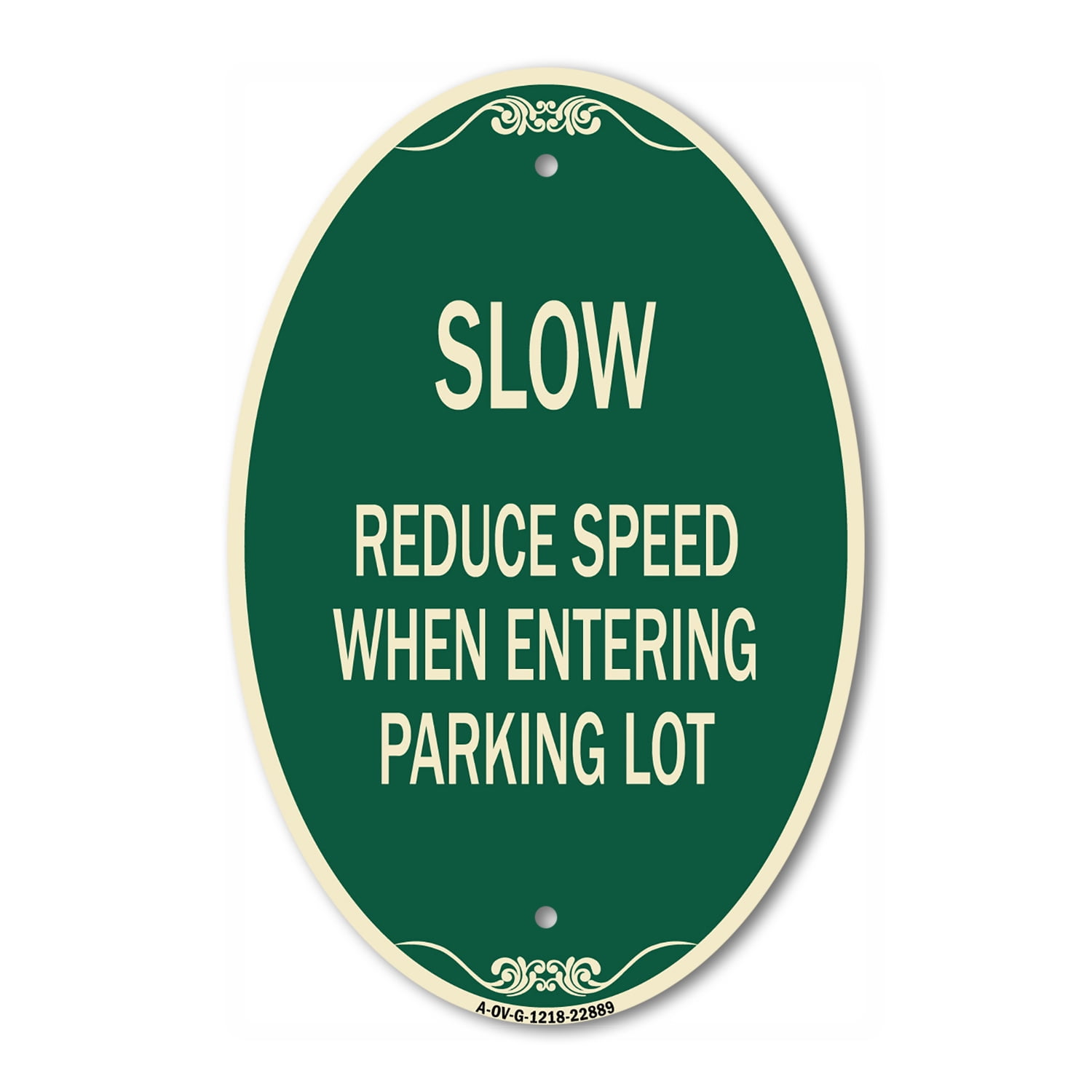 SignMission Designer Oval Series Sign - Slow - Reduce Speed When ...