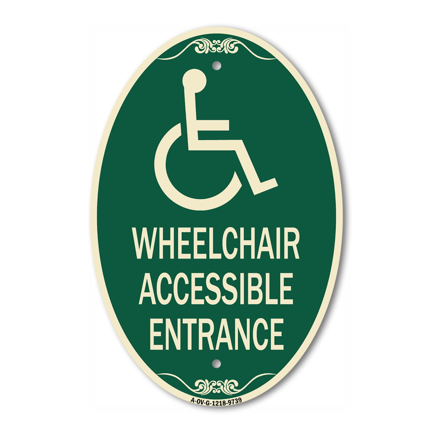 SignMission Designer Oval Series Sign - Wheelchair Accessible Entrance ...