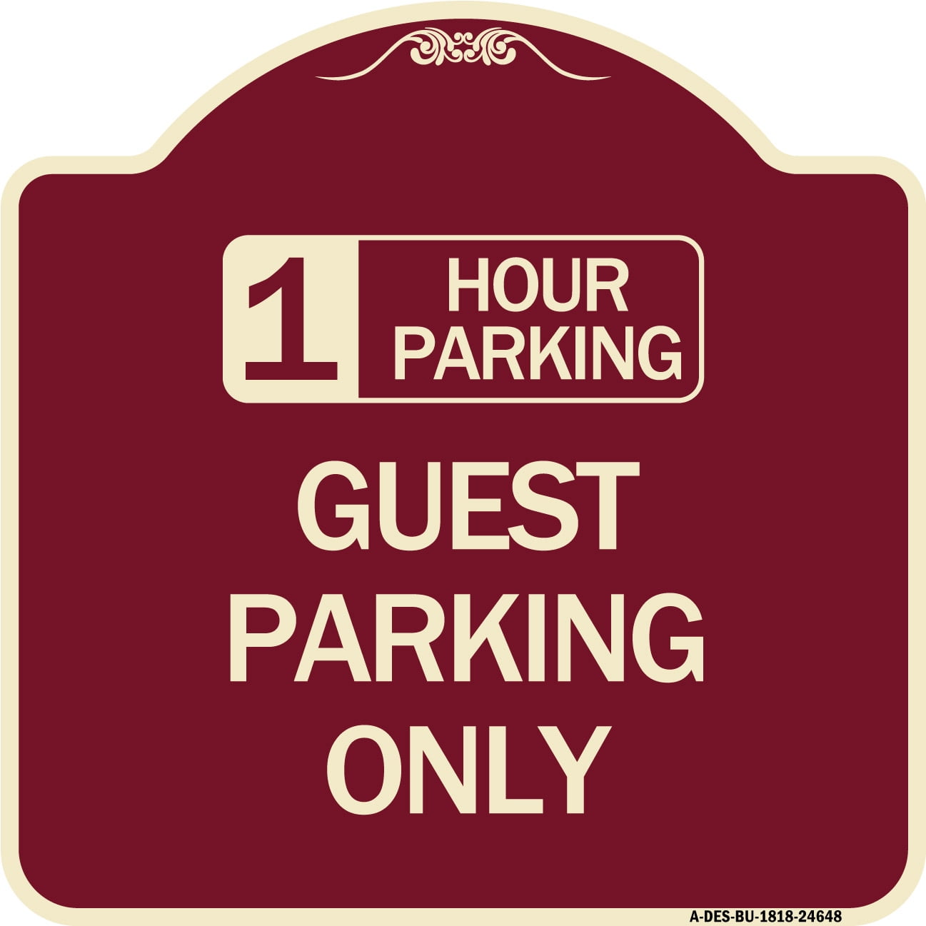 SignMission Designer Series Sign - 1 Hour Parking Guest Parking Only ...