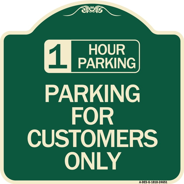 SignMission Designer Series Sign - 1 Hour Parking - Parking for ...