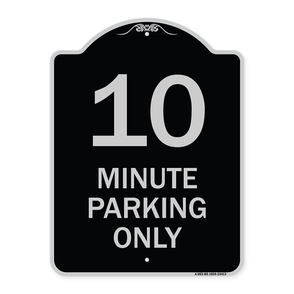 SignMission Designer Series Sign - 10 Minute Parking Only | Black ...