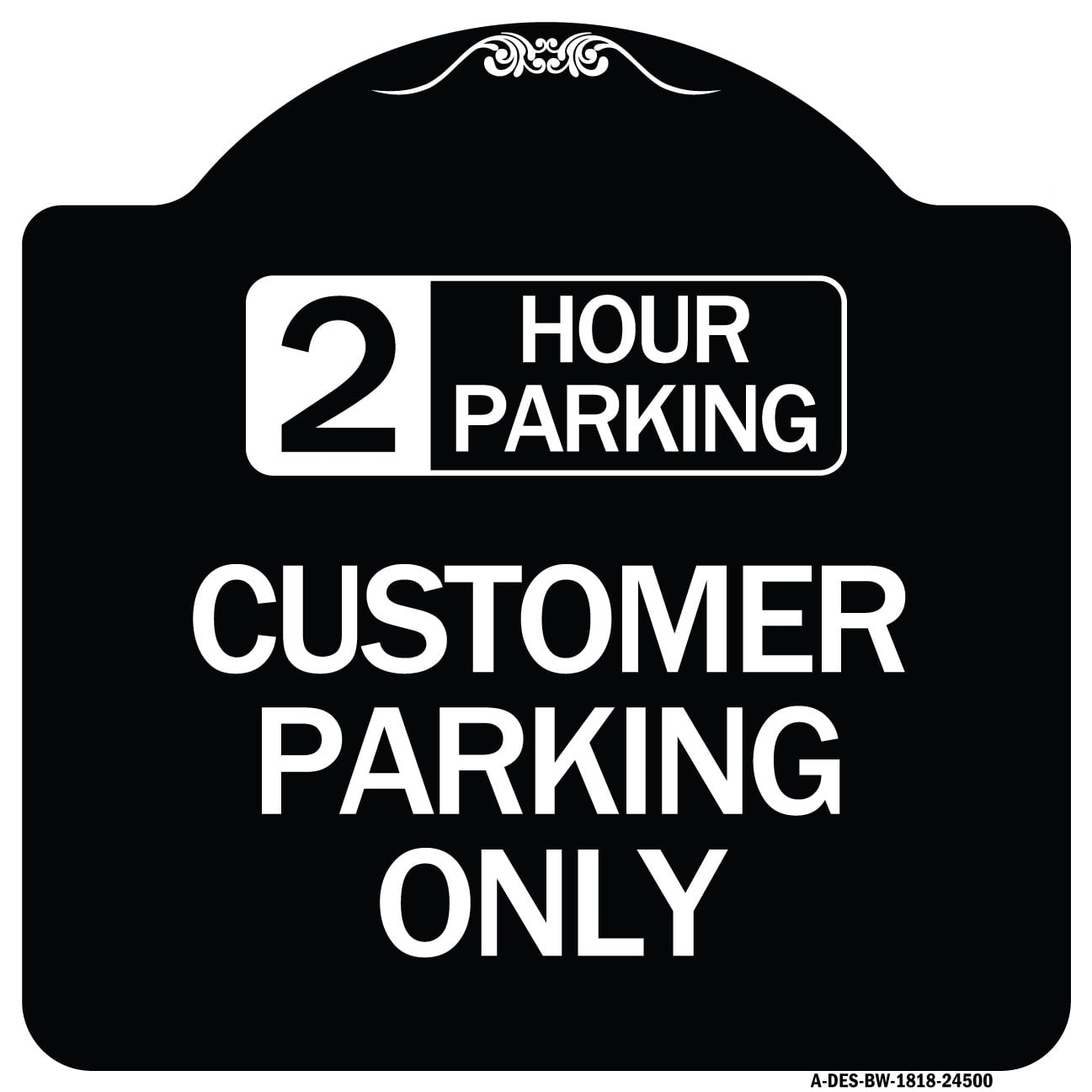 SignMission Designer Series Sign - 2 Hour Parking - Customer Parking ...