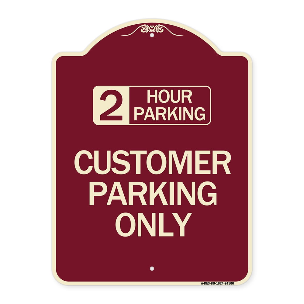 SignMission Designer Series Sign - 2 Hour Parking - Customer Parking ...
