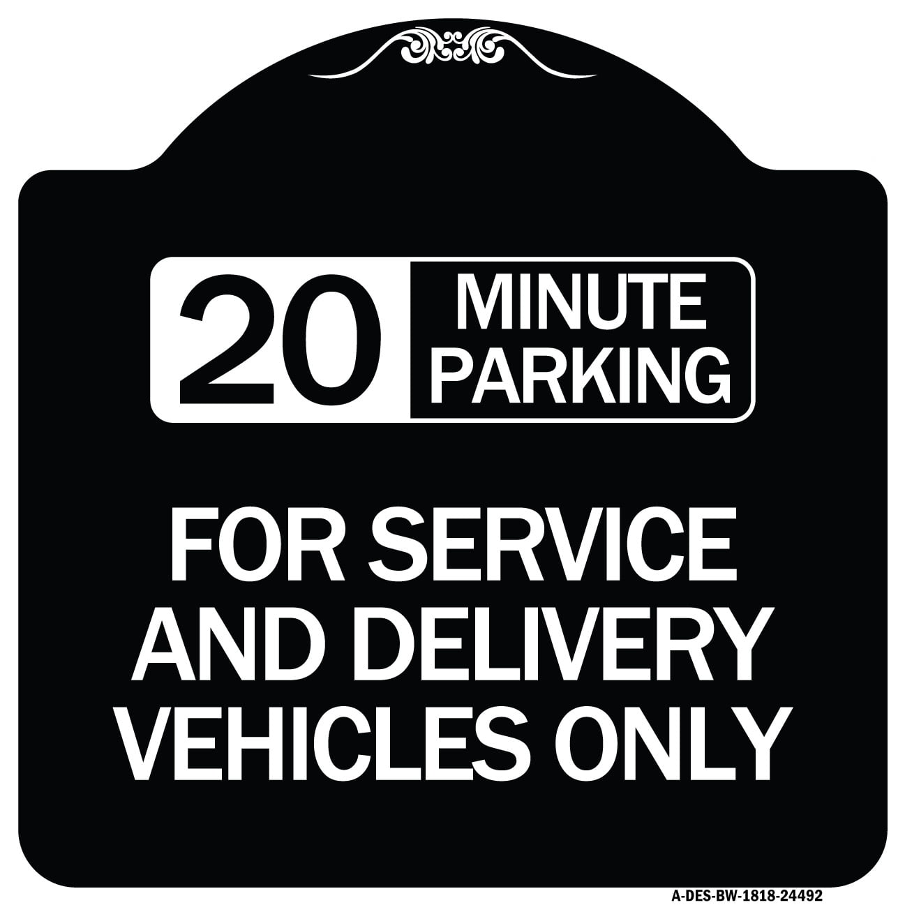 SignMission Designer Series Sign - 20 Minutes Parking for Service and ...