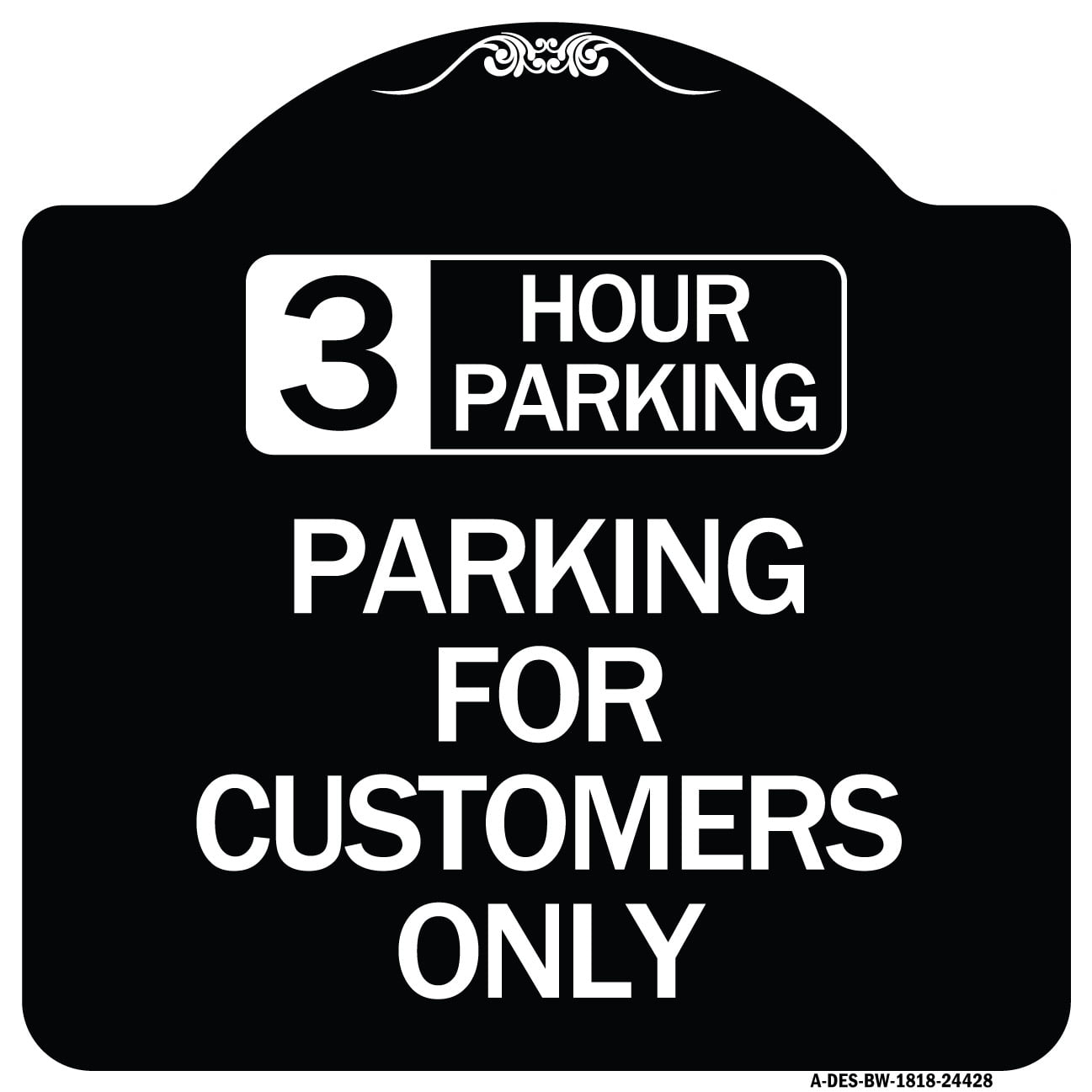 SignMission Designer Series Sign - 3 Hour Parking - Parking for ...
