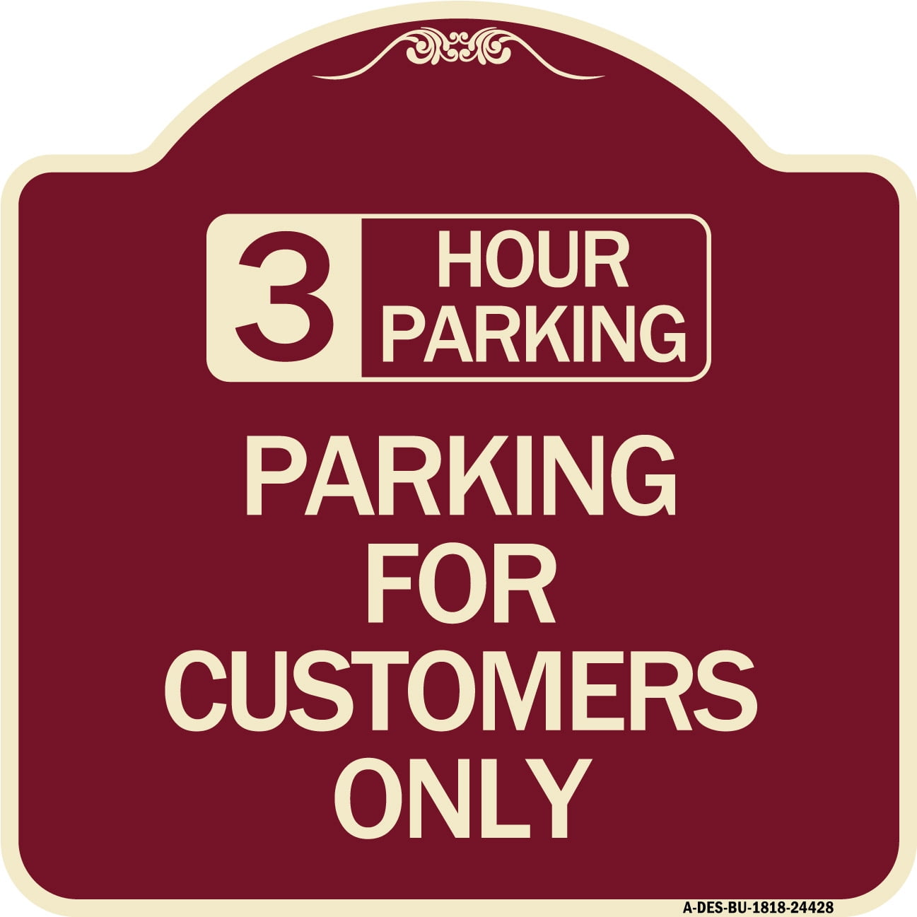 SignMission Designer Series Sign - 3 Hour Parking - Parking for ...